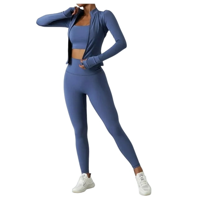 Women's Gym Wear Workout Suit Set, Athletic Sports Sweatsuit Tracksuit ...