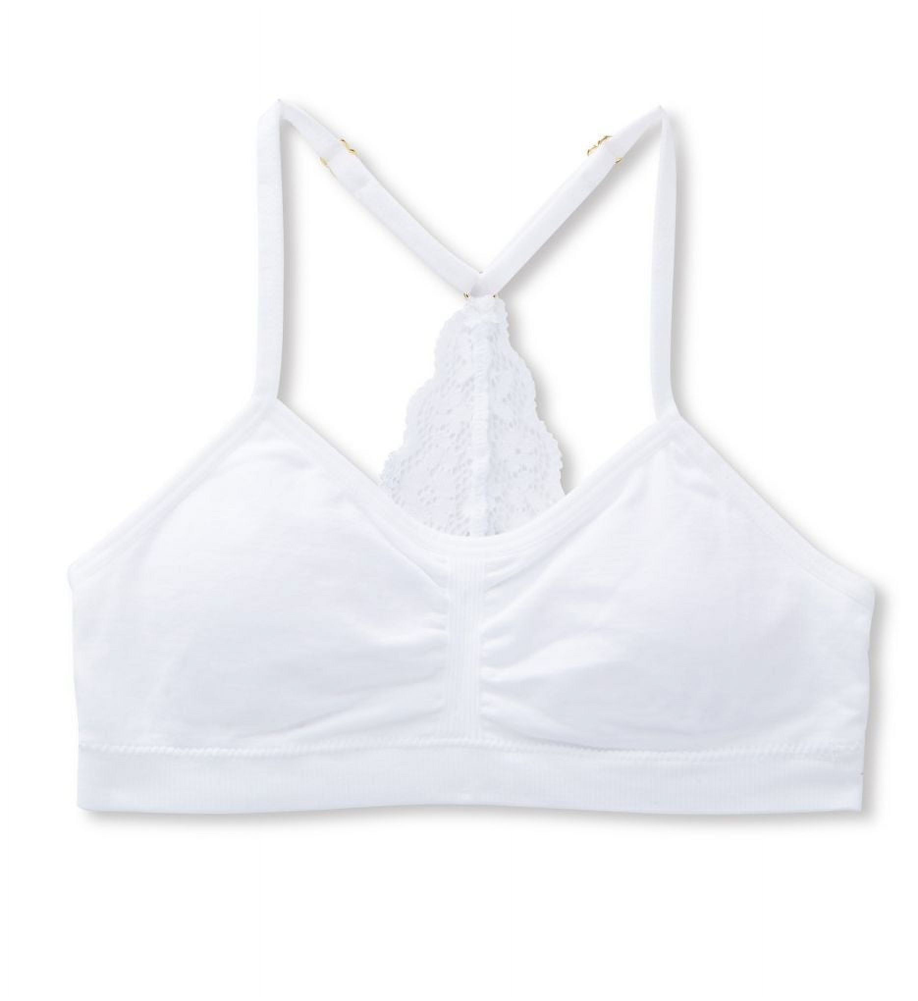 Women's H4254 Seamfree Ruched Crop Lace Back Bralette - Walmart.com
