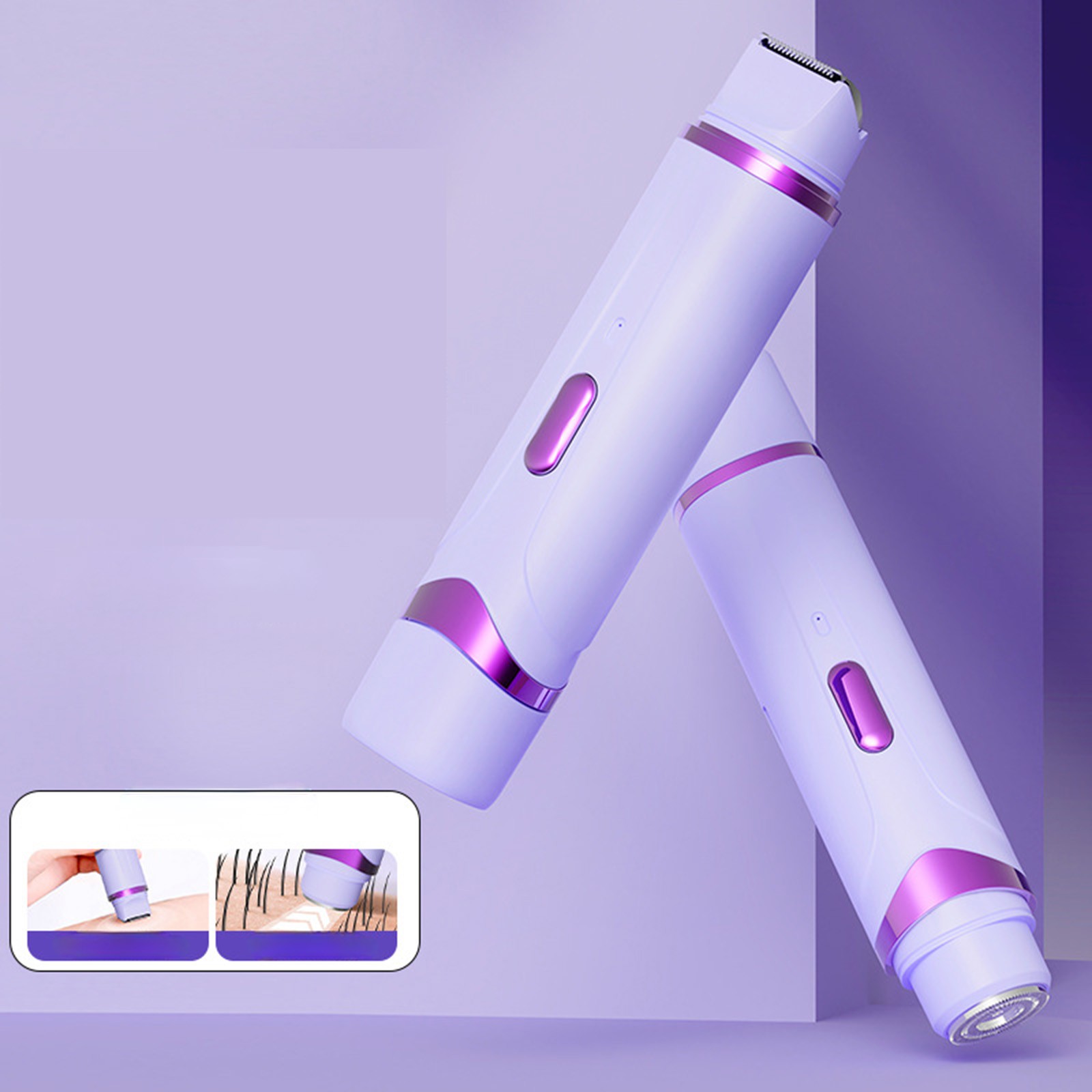 Women's Hair Removal Head Shaver and Bikini Trimmer Kit Powerful Body ...