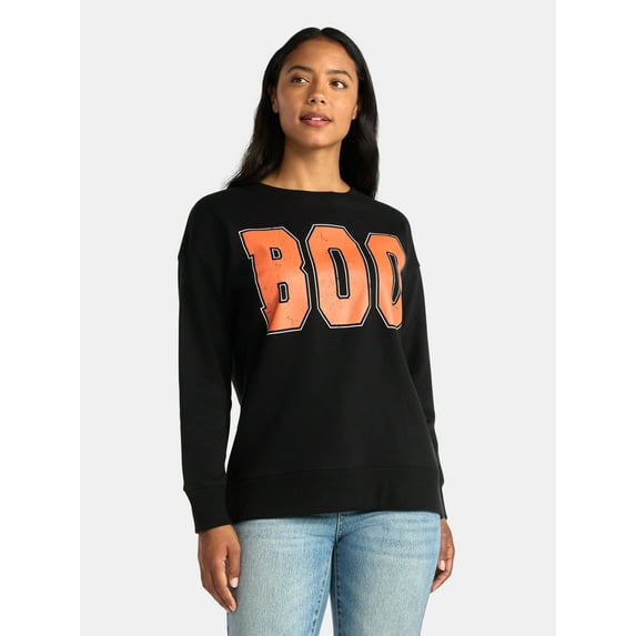 Women's Halloween Boo Graphic Fleece Sweatshirt from Way to Celebrate ...