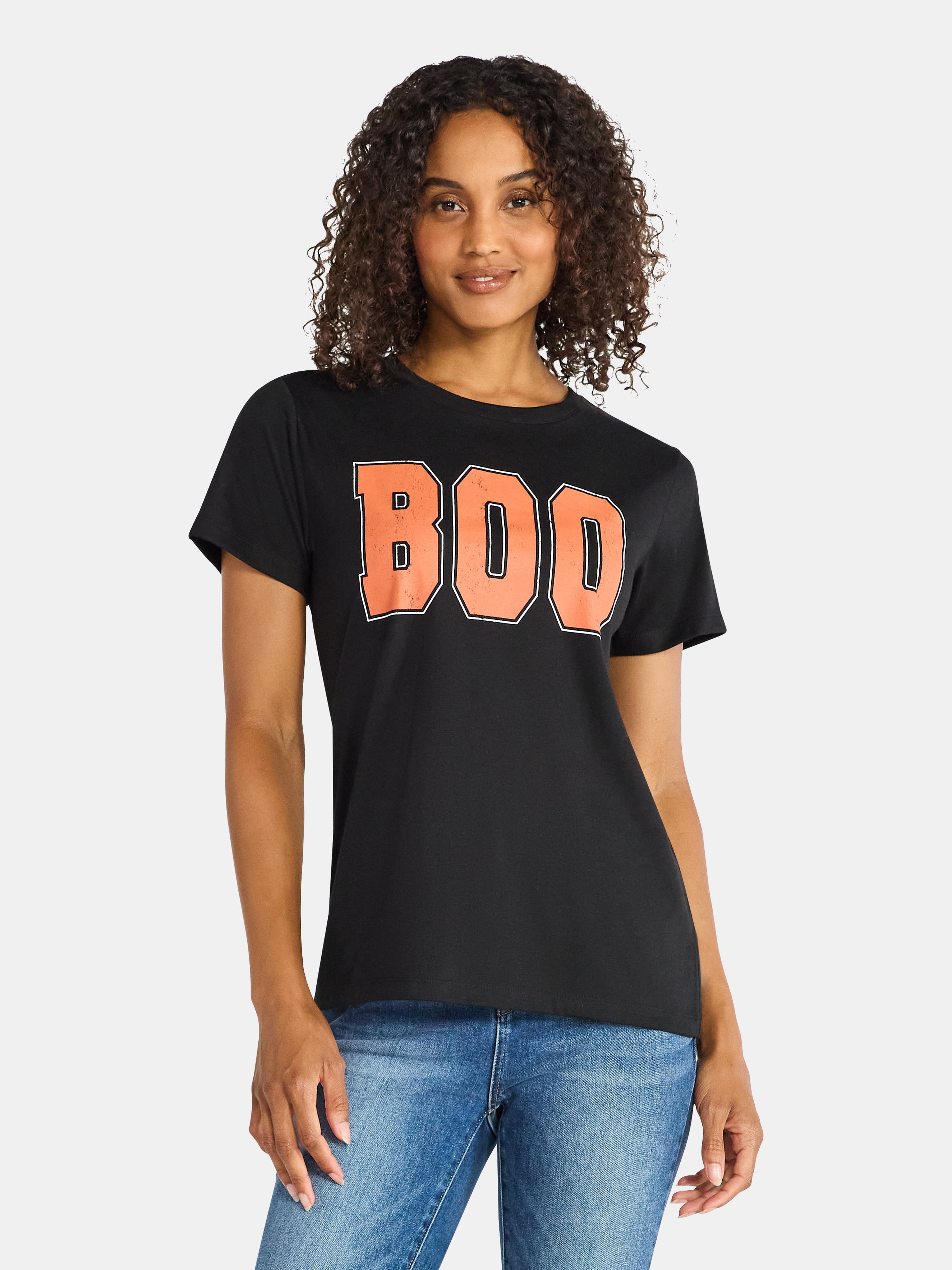 Halloween Women's Boo Sport Graphic Tee from Way to Celebrate, Sizes S ...