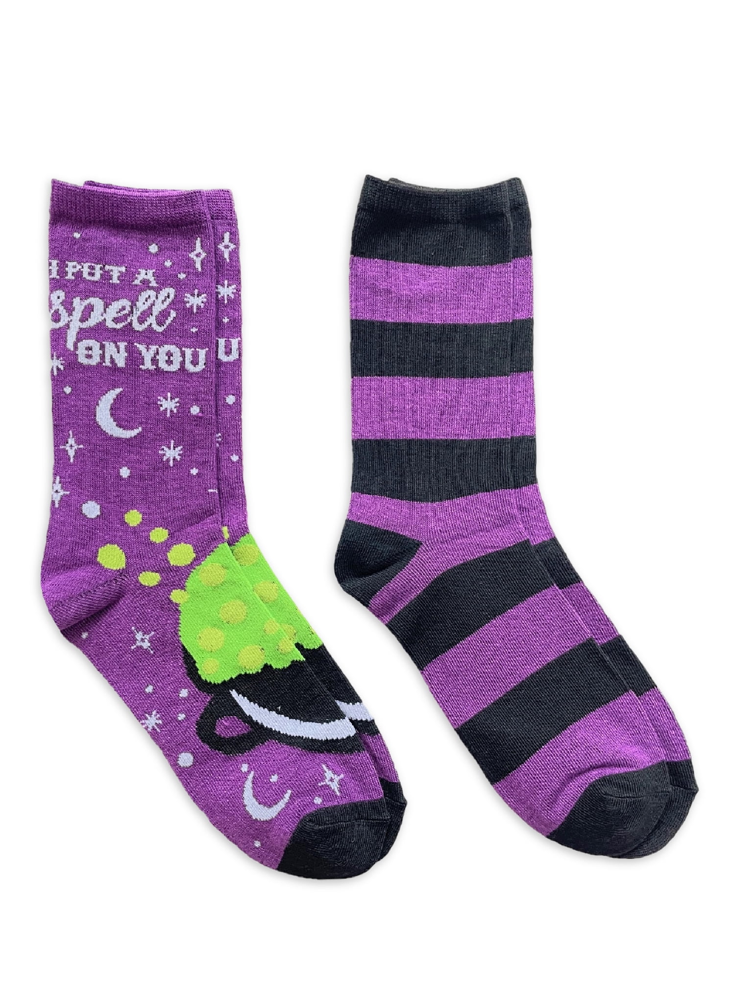 Women's Halloween Crew Socks, 2-Pack, Size 4-10 - Walmart.com