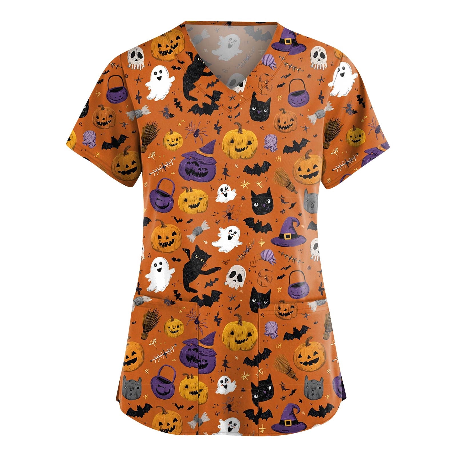 Halloween Scrub Tops Women