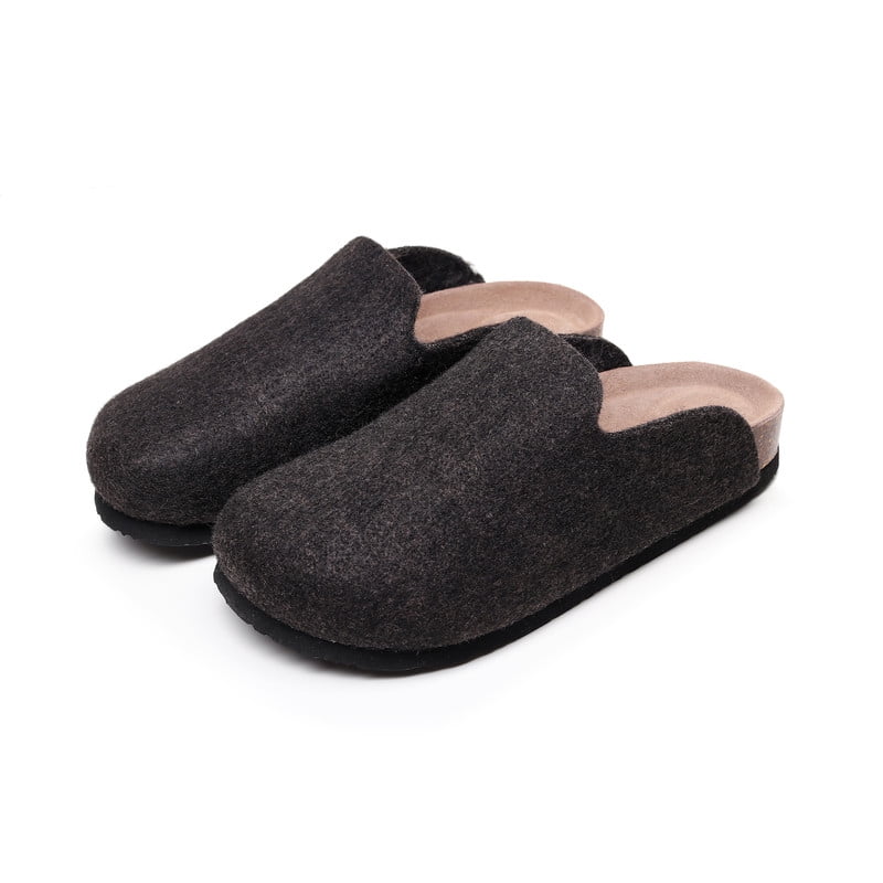 Unisex for Men Women with Cork-Footbed Cushion Shoes Wool felt Open Back Clog Slippers - Walmart.com
