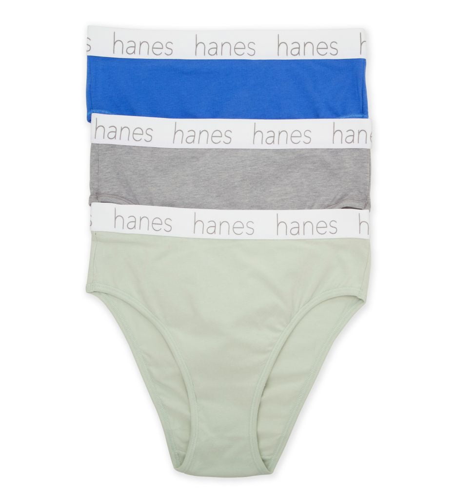 Women's Hanes 45UOHL Originals Stretch Hi-Leg Panty - 3 Pack (Peri ...