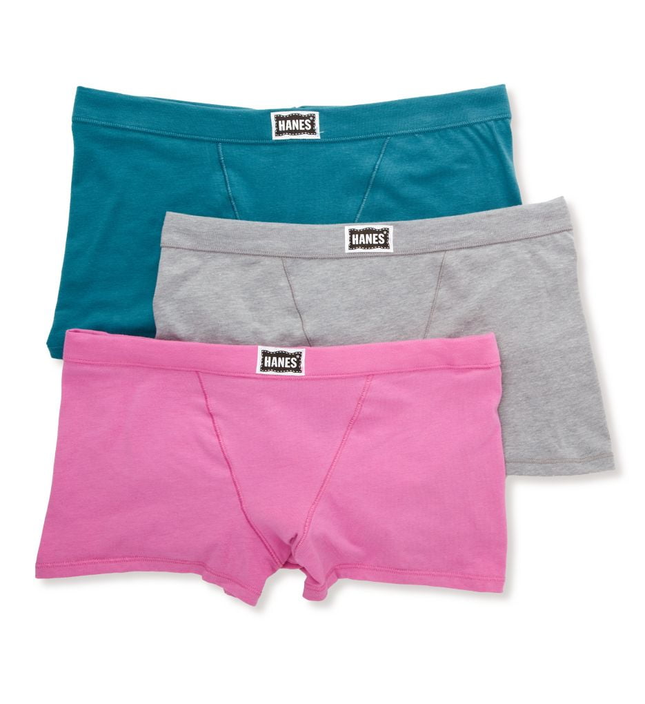 Hanes Women's Original Stretch Vintage Boxer Brief, 3 Pack, Magenta ...