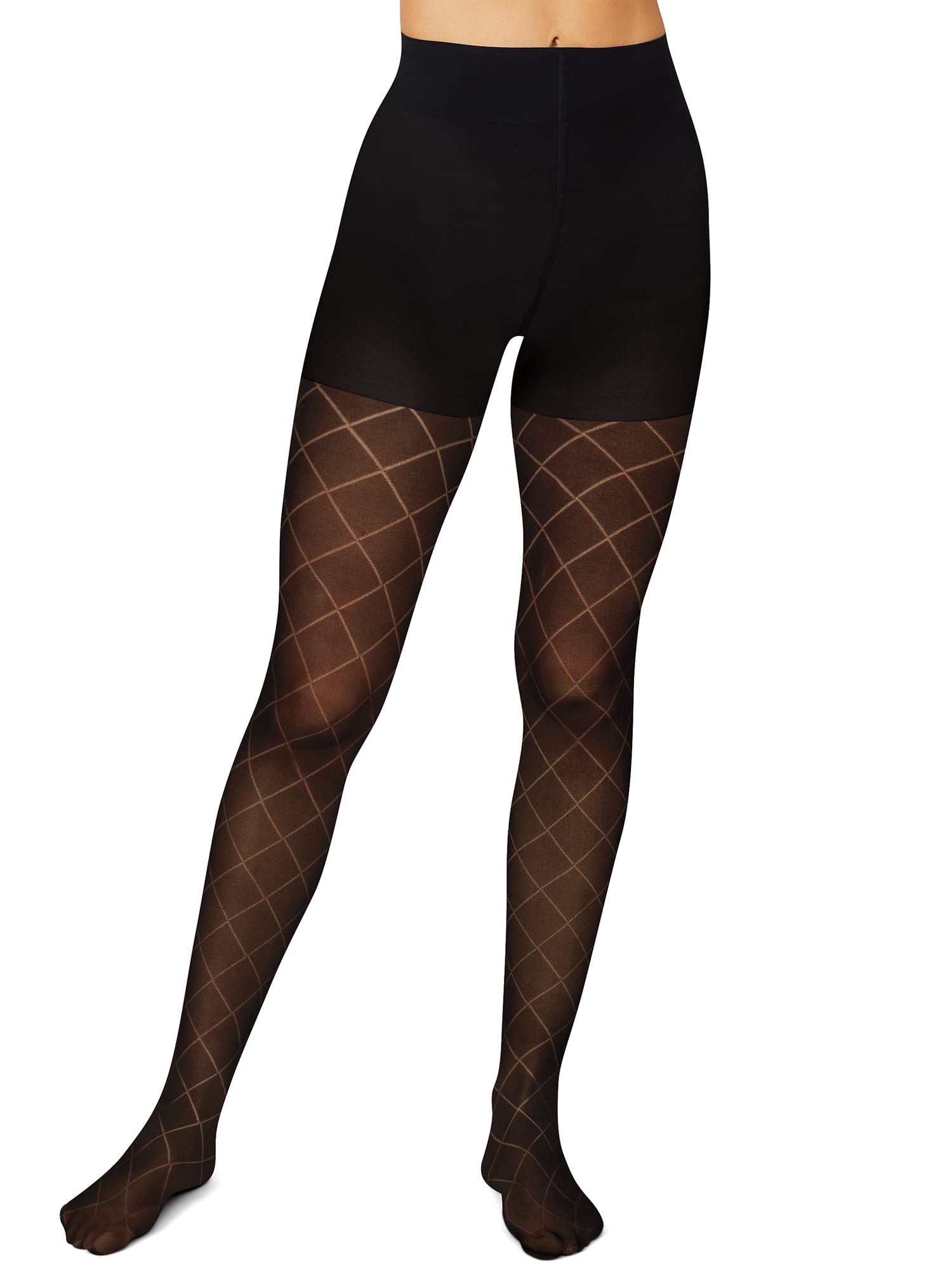 Women's Hanes® Diamond Outline Control Top Tights HG0017 Color: Black ...