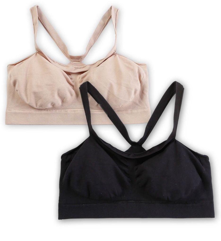 Women's Hanes M299 Bandini Bra 2 Pack (Nude/Black 2X) - Walmart.com