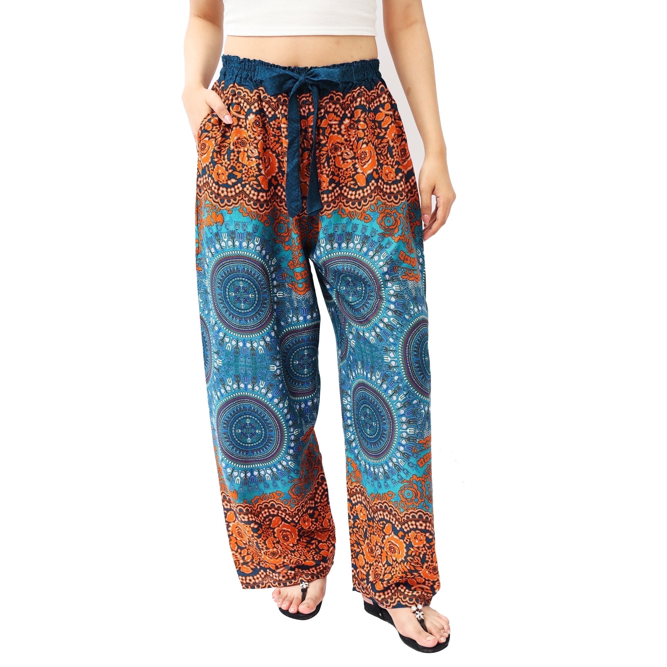 Women's Harem Elephant Pants - Bamboo Fabric, Elastic Waistband with ...