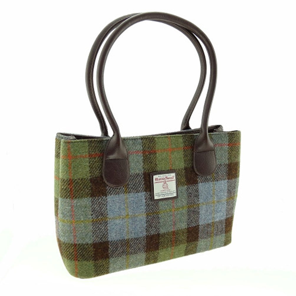 Women's Harris Tweed "Cassley" Wool Handbag - Tartan Scottish Tote Bag ...