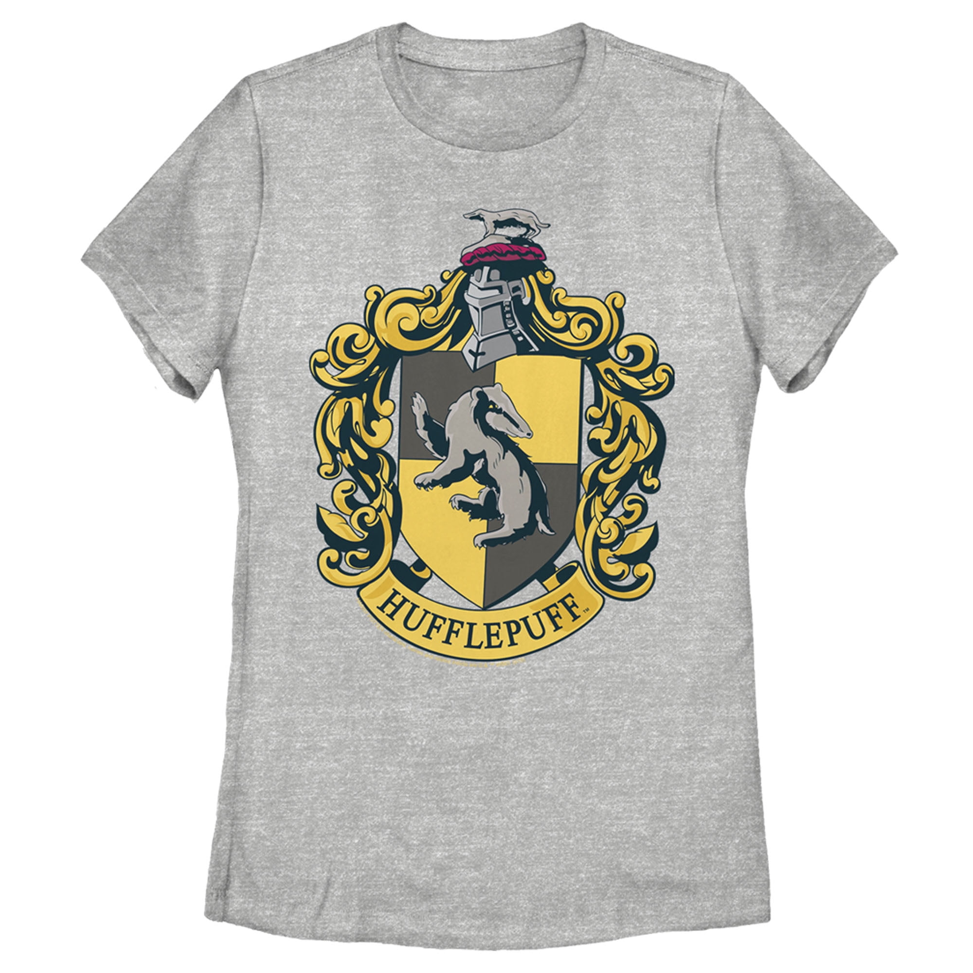 Women's Harry Potter Hufflepuff Gold Crest Graphic Tee Athletic Heather ...
