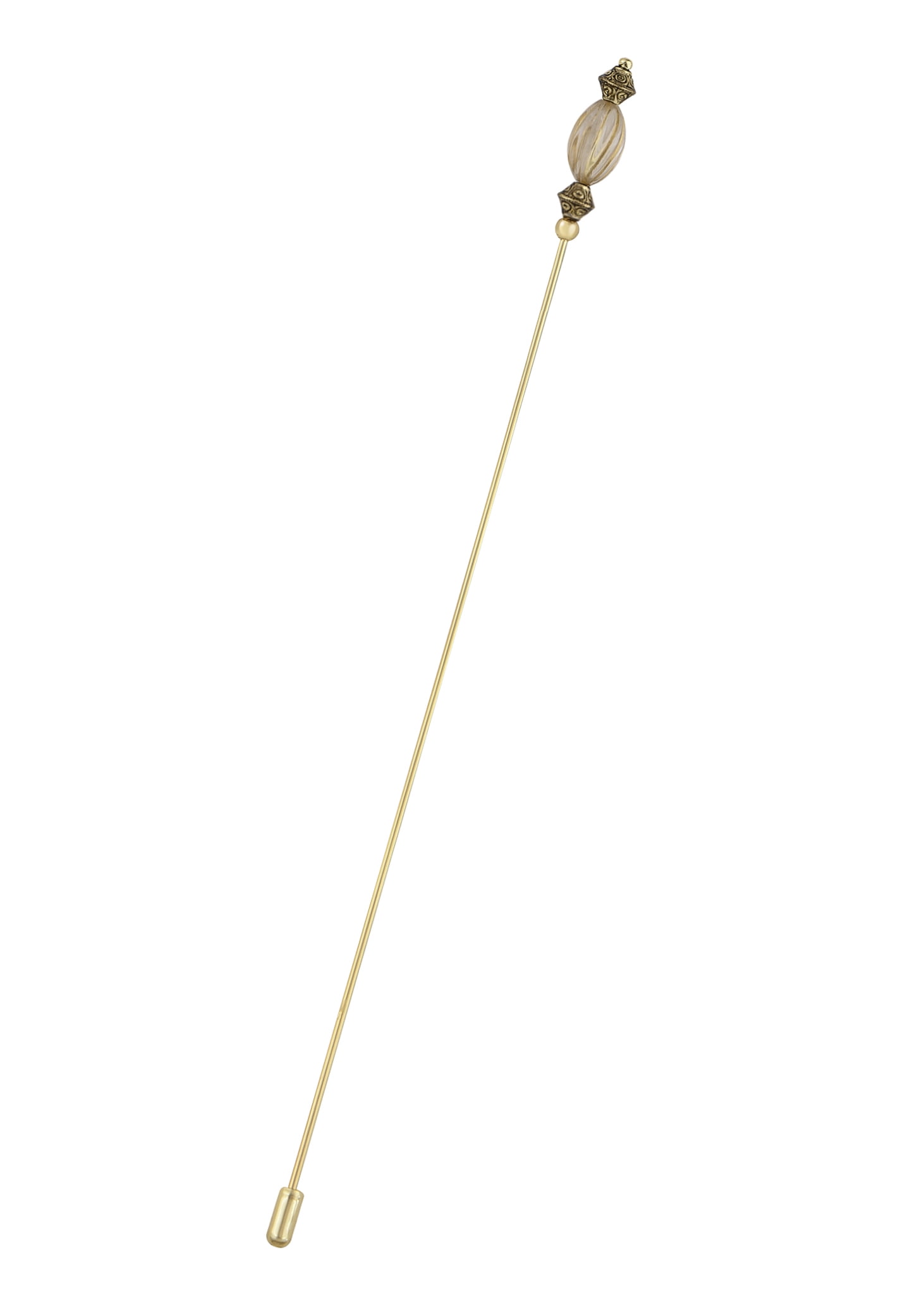 Women's Hat Pin Long Handle Golden Transparent Jewelry Pins Brooches ...