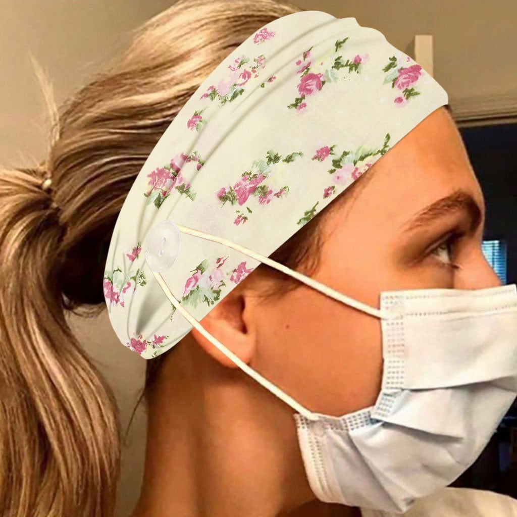 Women's Headbands Button Headband Facemask Holder Wearing Mask Protect ...