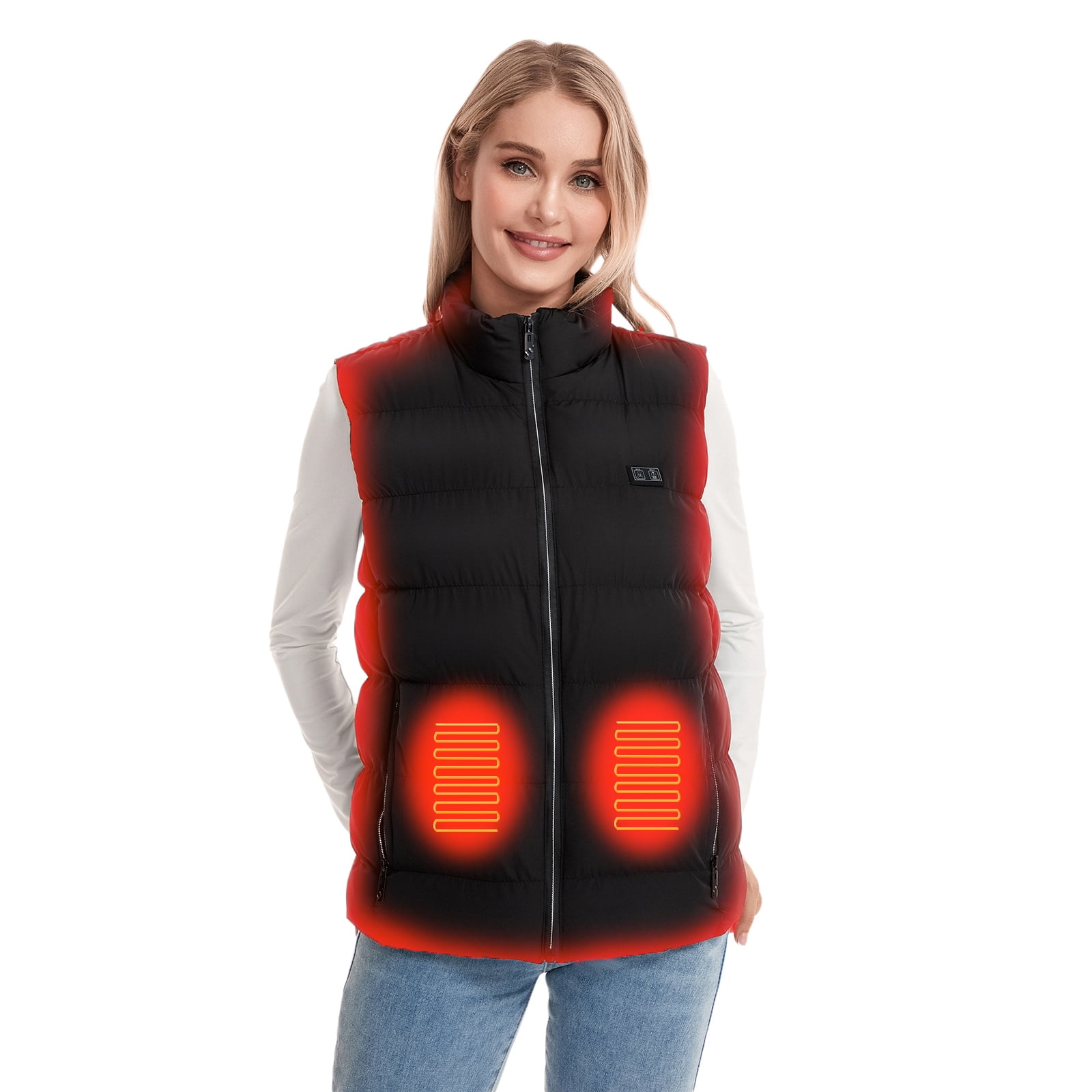 Women's Heated Vest with Battery Pack, Washable Lightweight Heated Coat ...