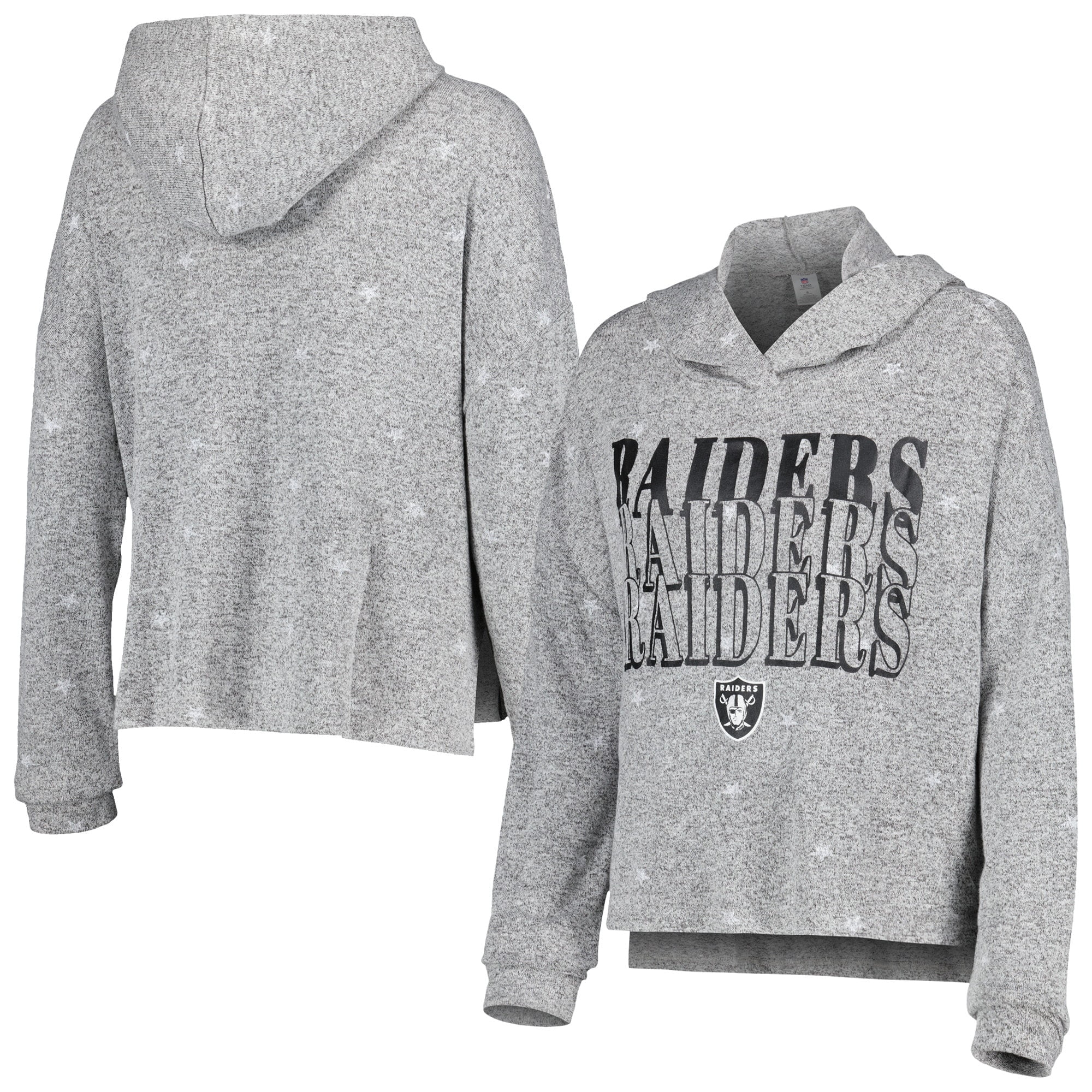 Women's Heather Gray Las Vegas Raiders Standout Knit Tri-Blend Pullover ...