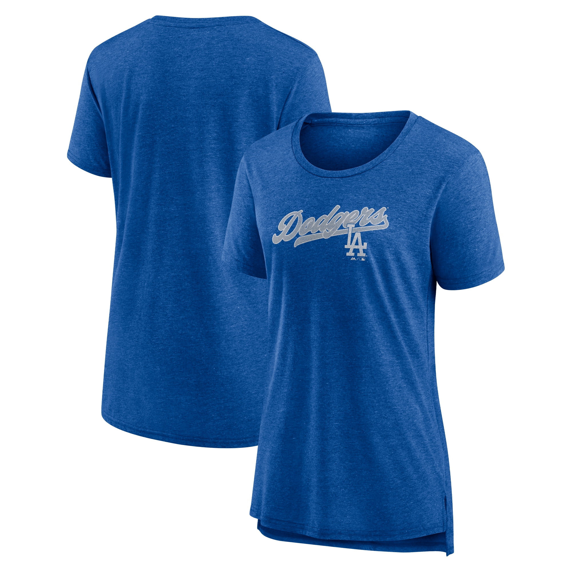Los Angeles Dodgers Women's Heather Royal Push Harder Tri-Blend T-Shirt, Up to Size 3XL ...