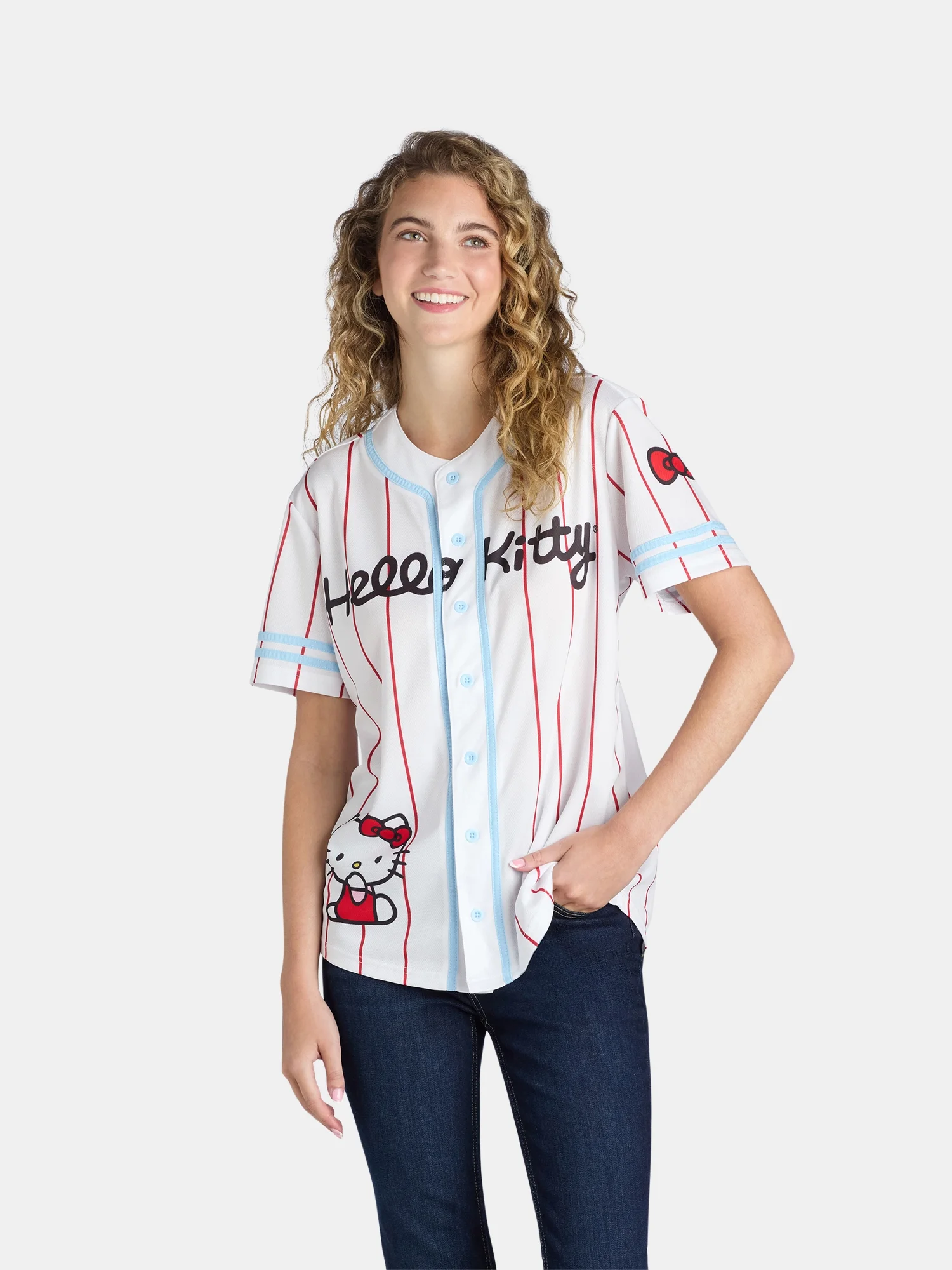 Hello Kitty Juniors' Graphic Baseball Jersey, Sizes XS-XXXL - Walmart.com
