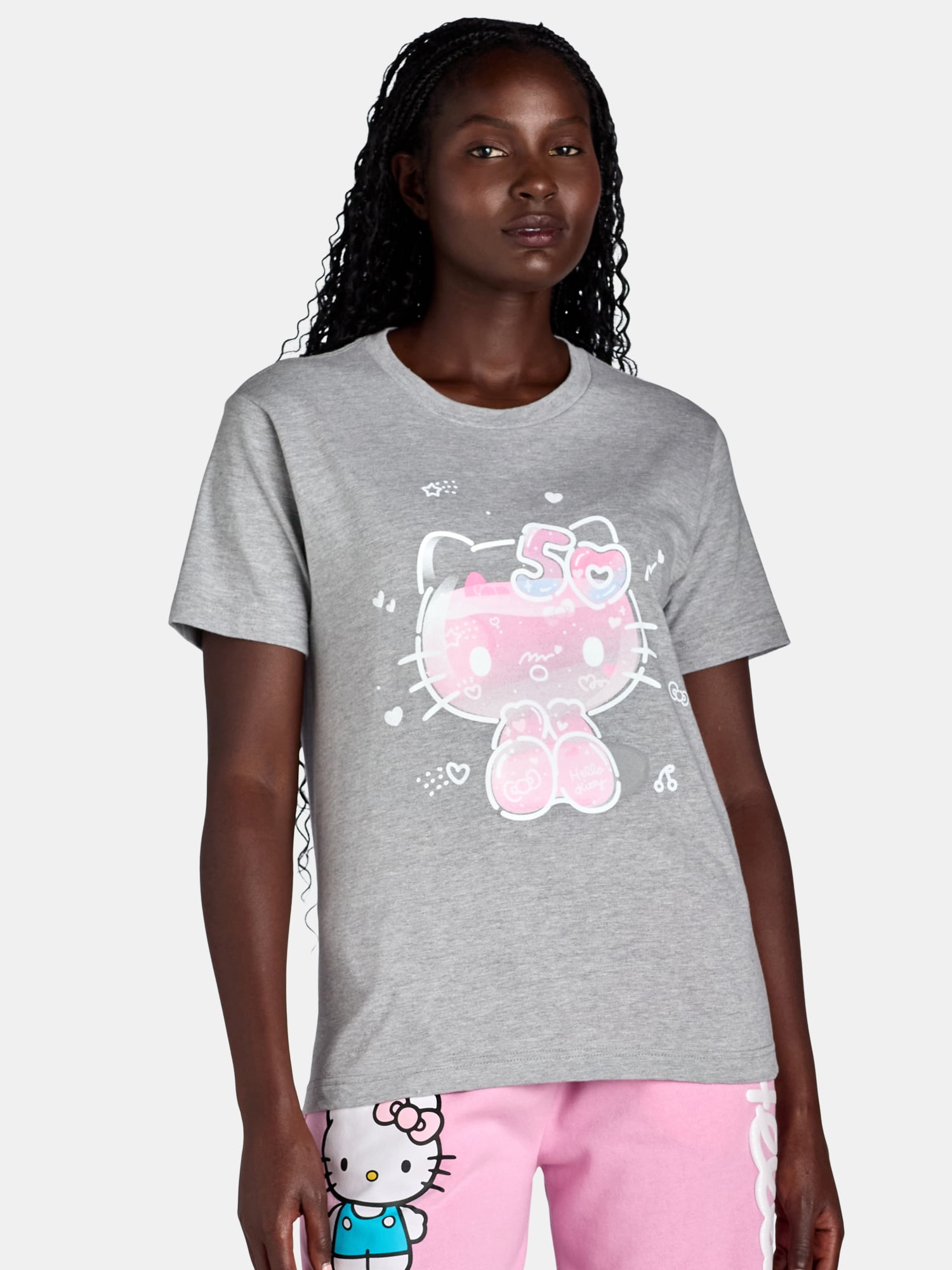 Hello Kitty Women’s 50th Anniversary Graphic Tee, Sizes XXS-XXL ...