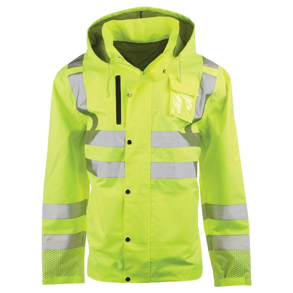 Women's Hi Vis Rain Jacket, Reflective, 300D Oxford, Class 3, SM ...
