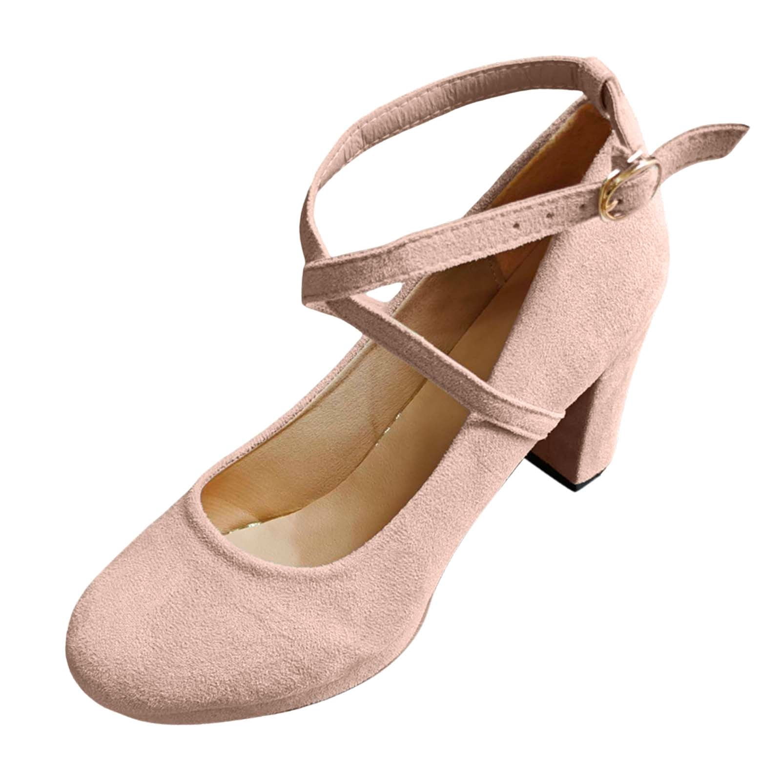 Women's High Heels Suede Shallow Mouth Footwear for Spring and Fall ...