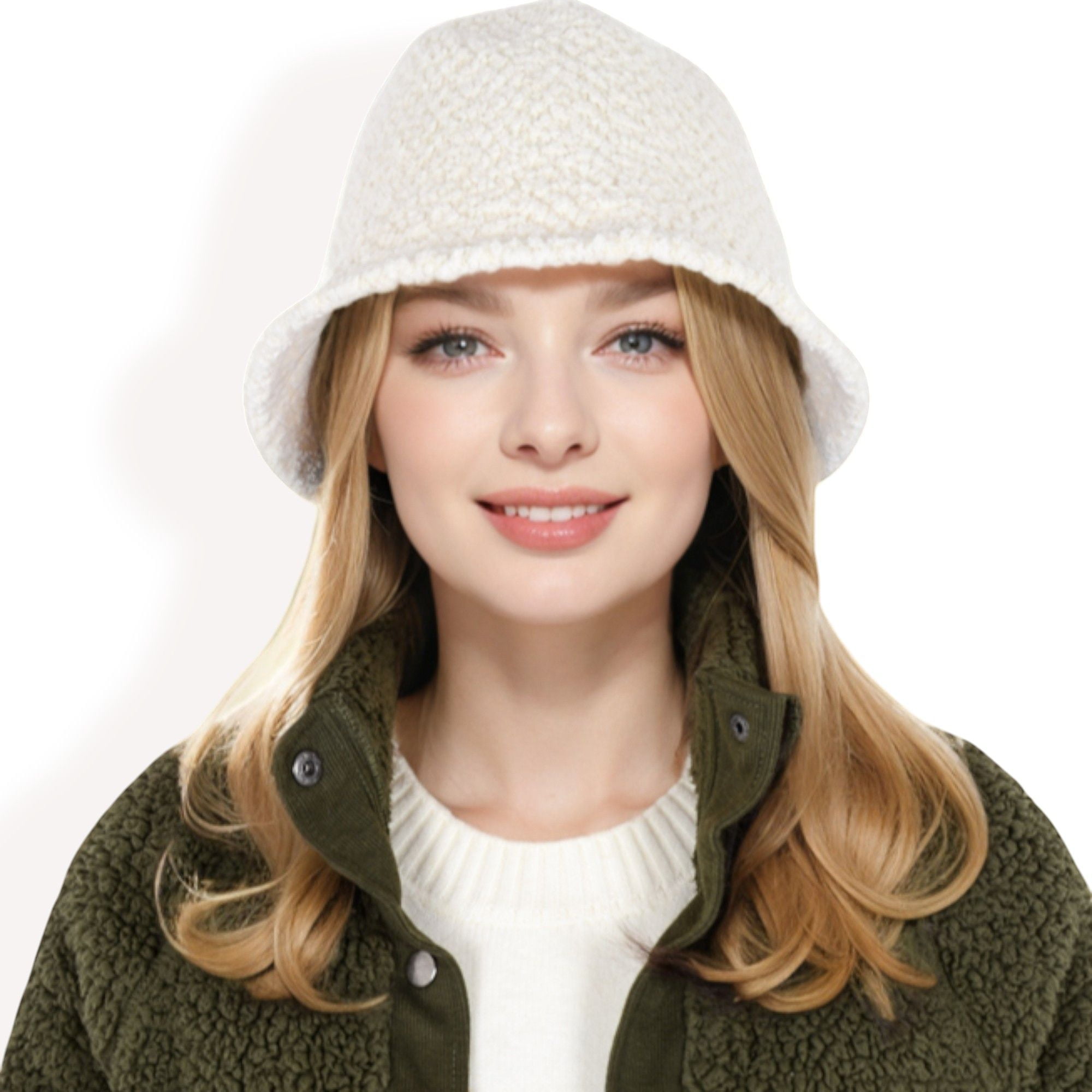 Women's High Pile Fleece Bucket Hat with Soft Textured Fabric and ...