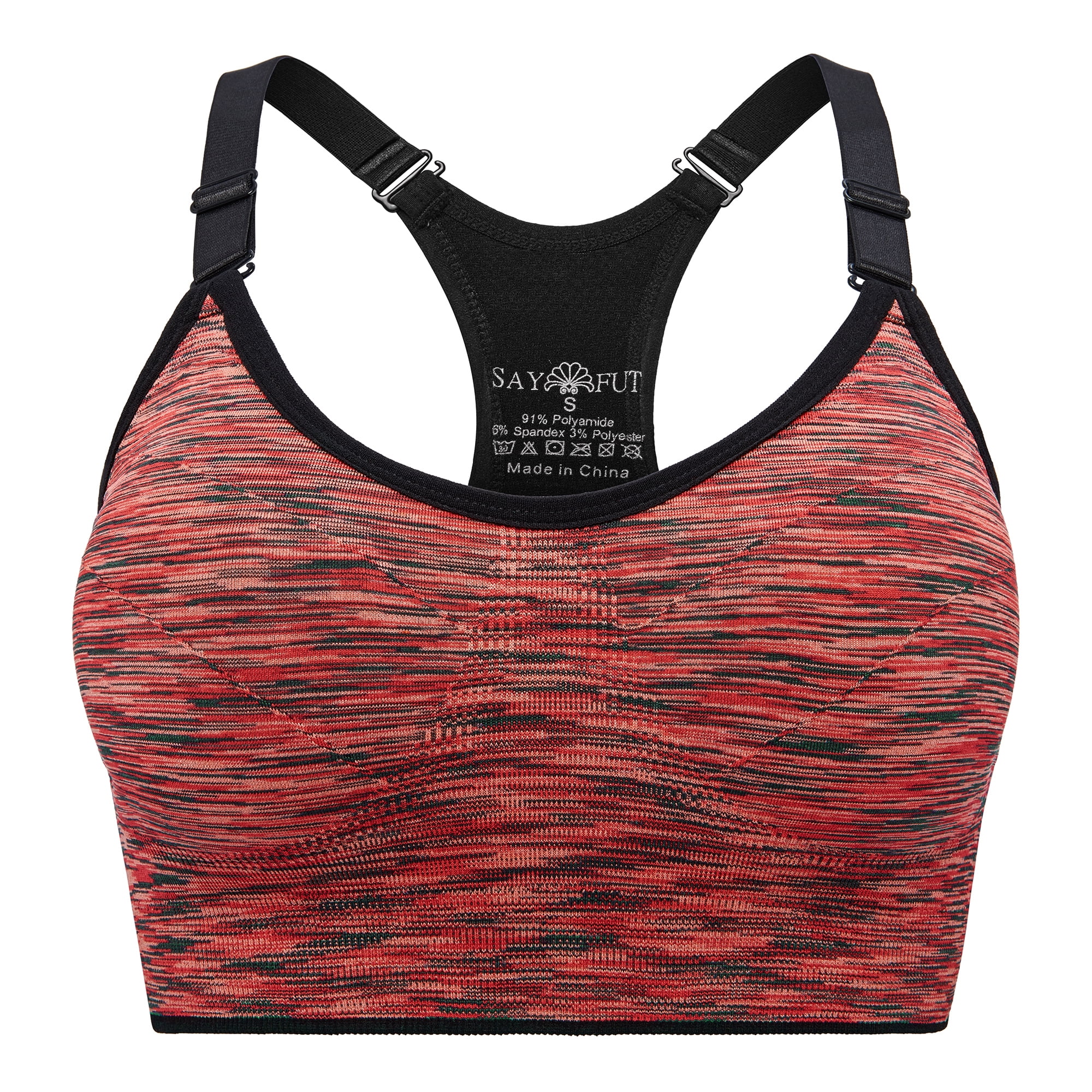 Women's High Support Racerback Sports Bra Adjustable Cami Bra Athletic ...