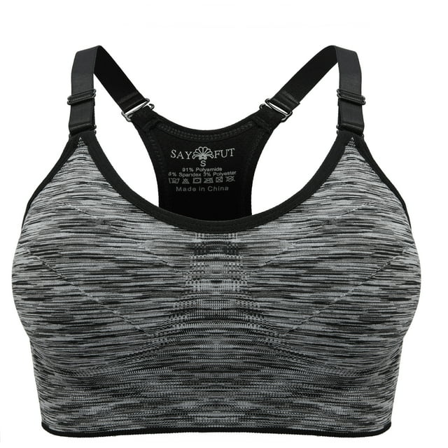 Women's High Support Racerback Sports Bra Adjustable Cami Bra Athletic ...