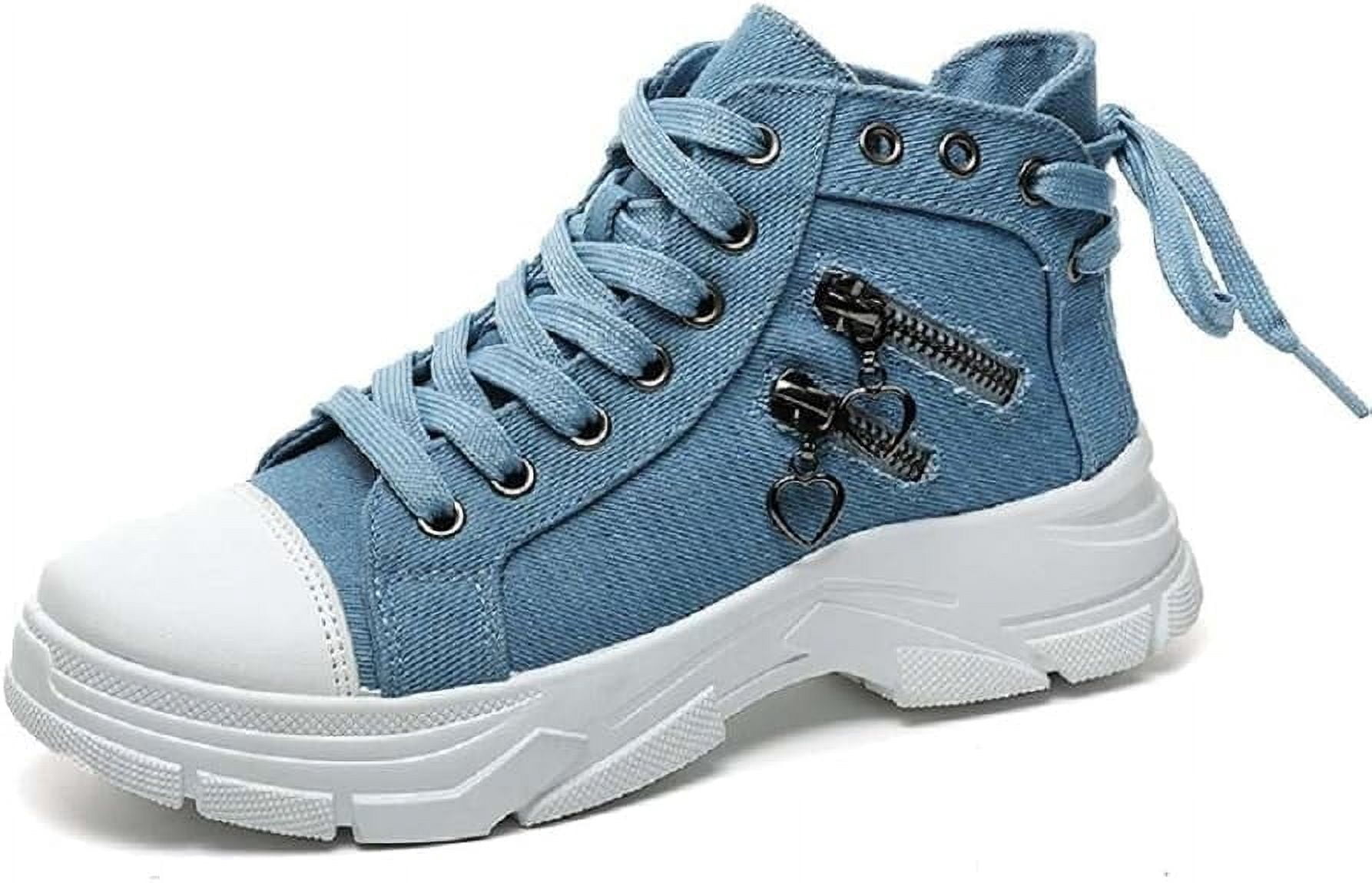 Women's High Top Sneakers Canvas Platform Walking Shoes Breathable ...