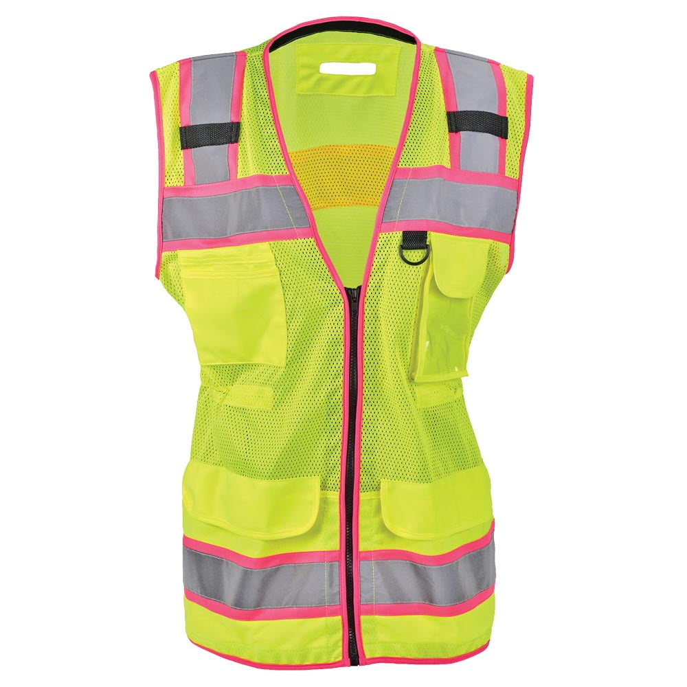 Women's High Visibility Safety Vest with Pink Trim, Type R Class 2, 5XL ...
