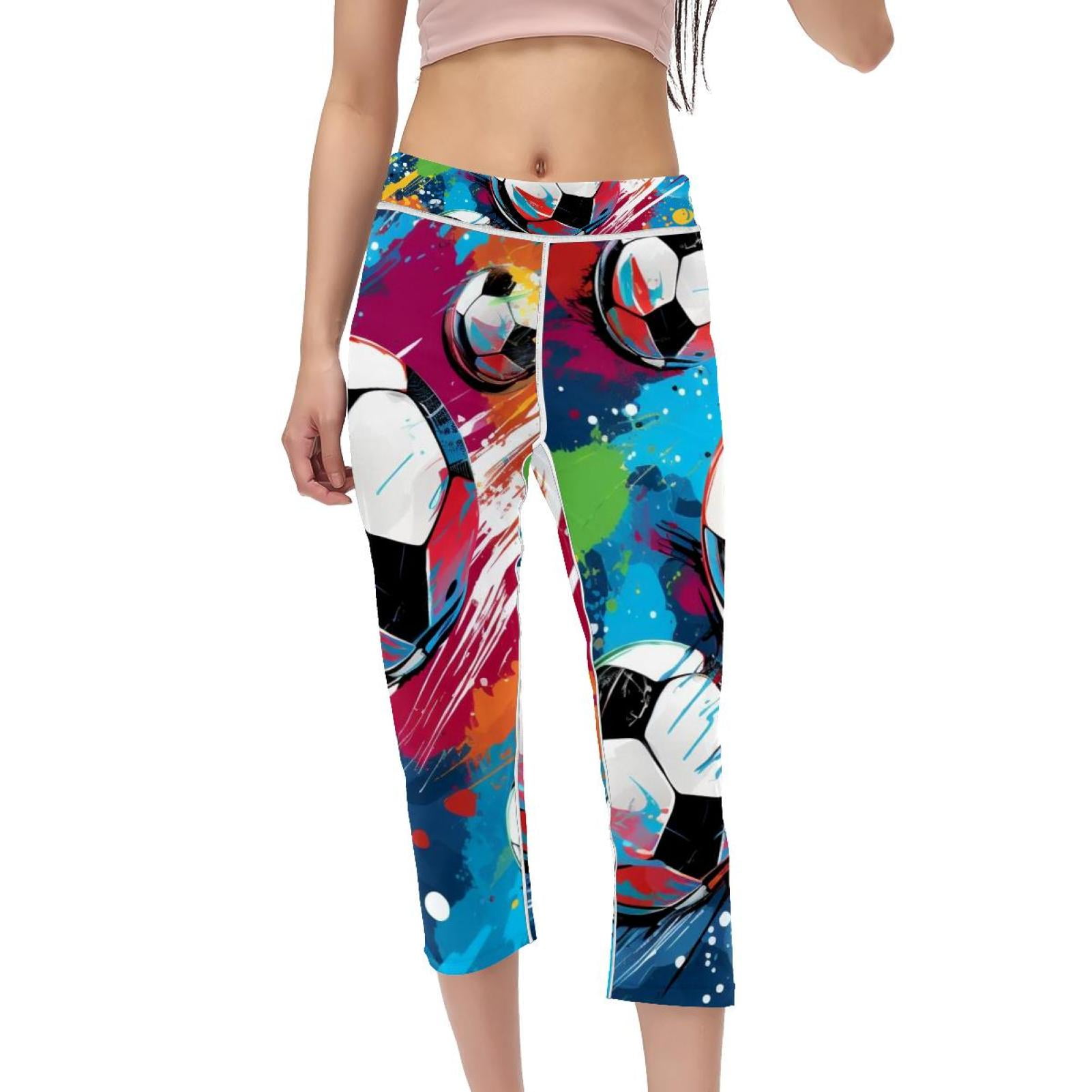 Women's High Waist Capris Yoga Pants - Not See-Through Printed Leggings ...