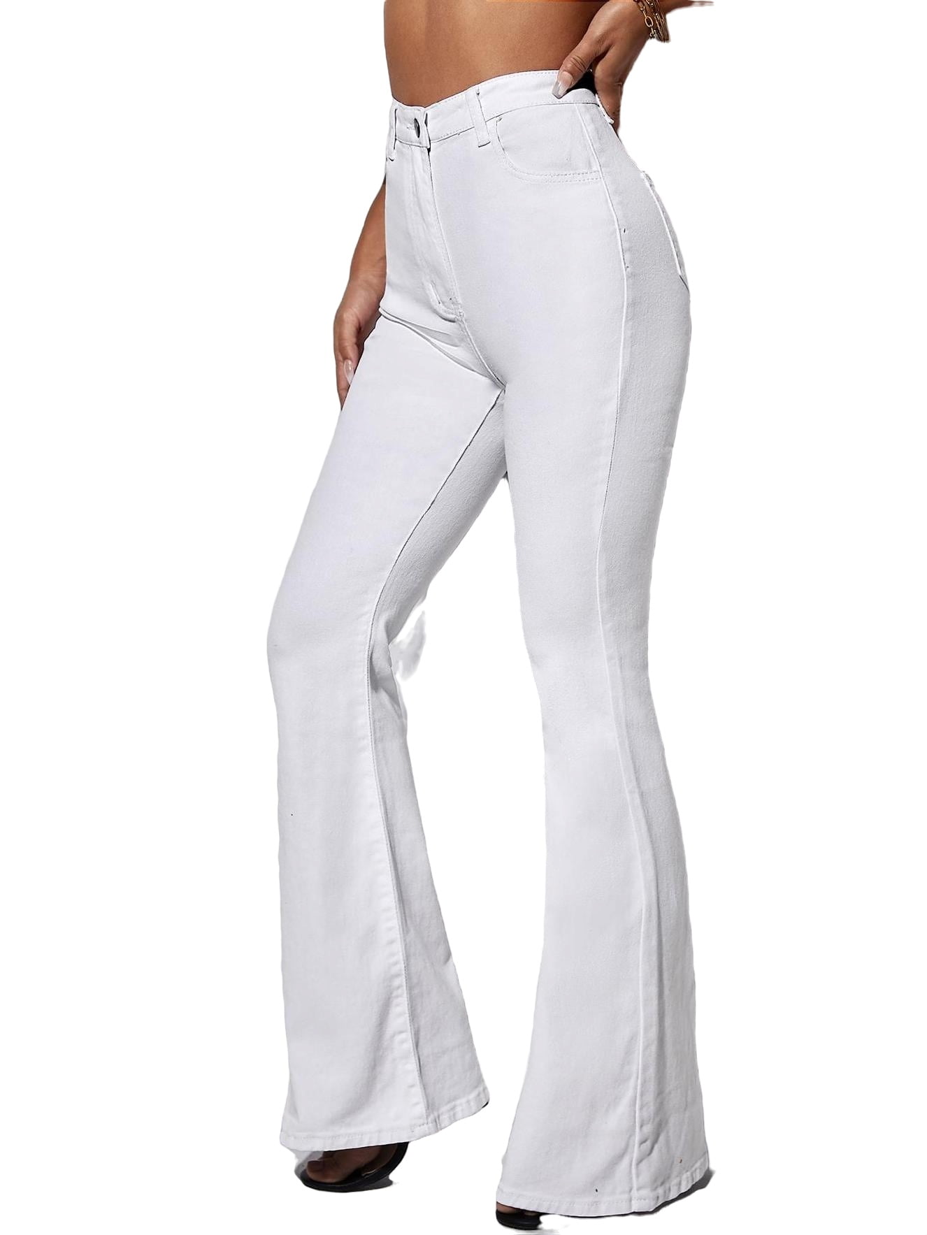 Women's High Waist Jean Stretch Wide Leg Denim Pants XL - Walmart.com