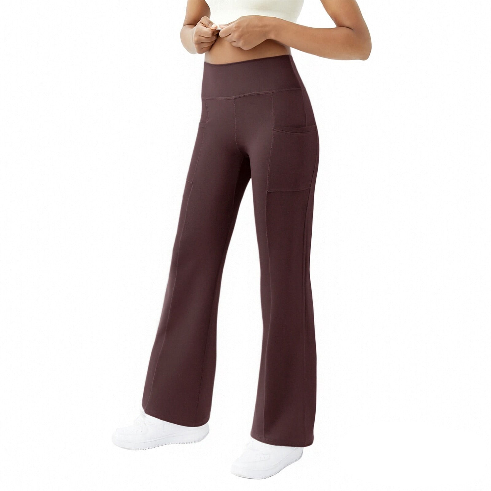 Women's High Waist Straight Leg Yoga Pants, Butt Lifting Workout Pants ...