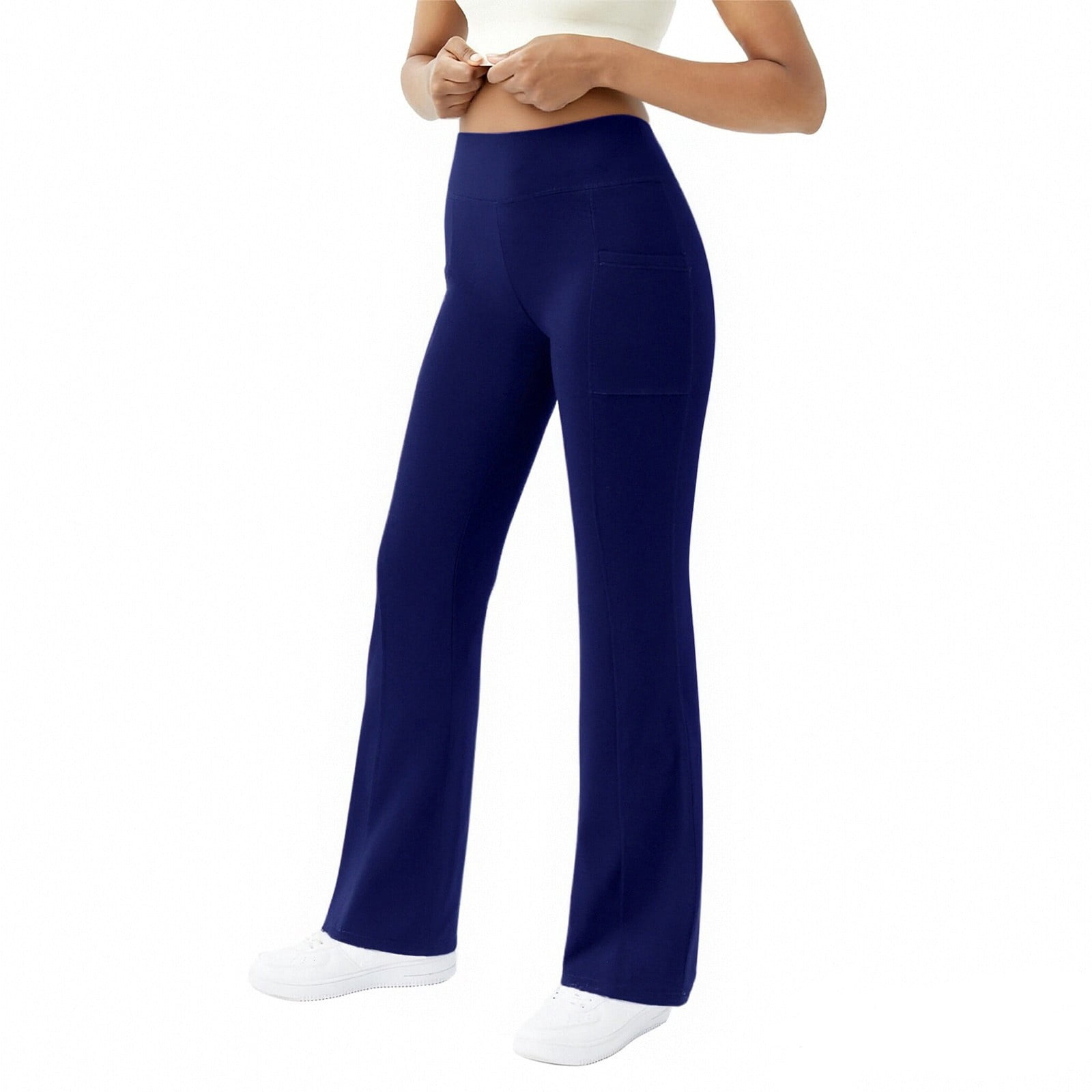 Women's High Waist Straight Leg Yoga Pants, Butt Lifting Workout Pants ...