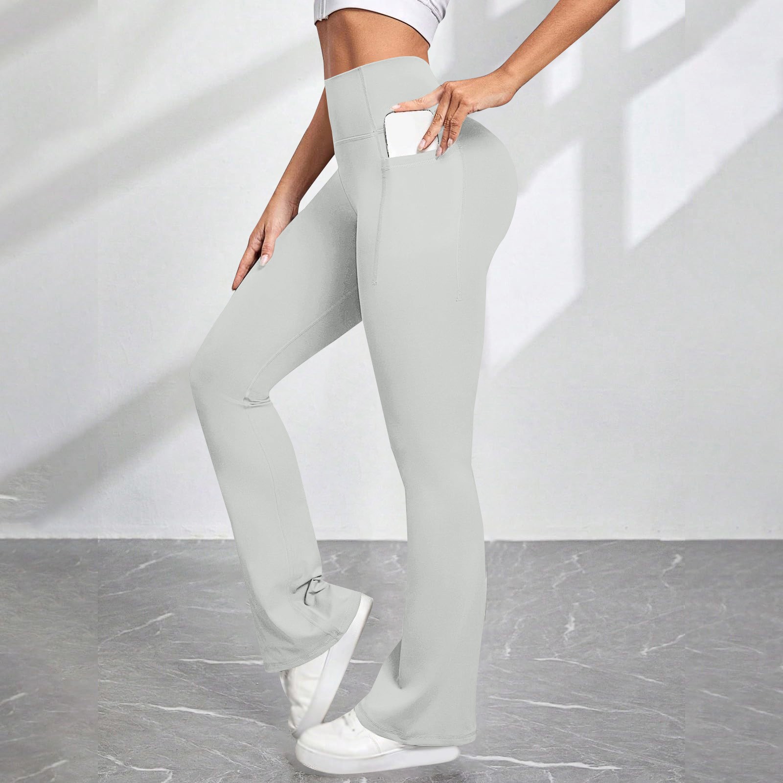 Women's High Waist Wide Leg Yoga Pants, Peach Butt Lifting Workout ...