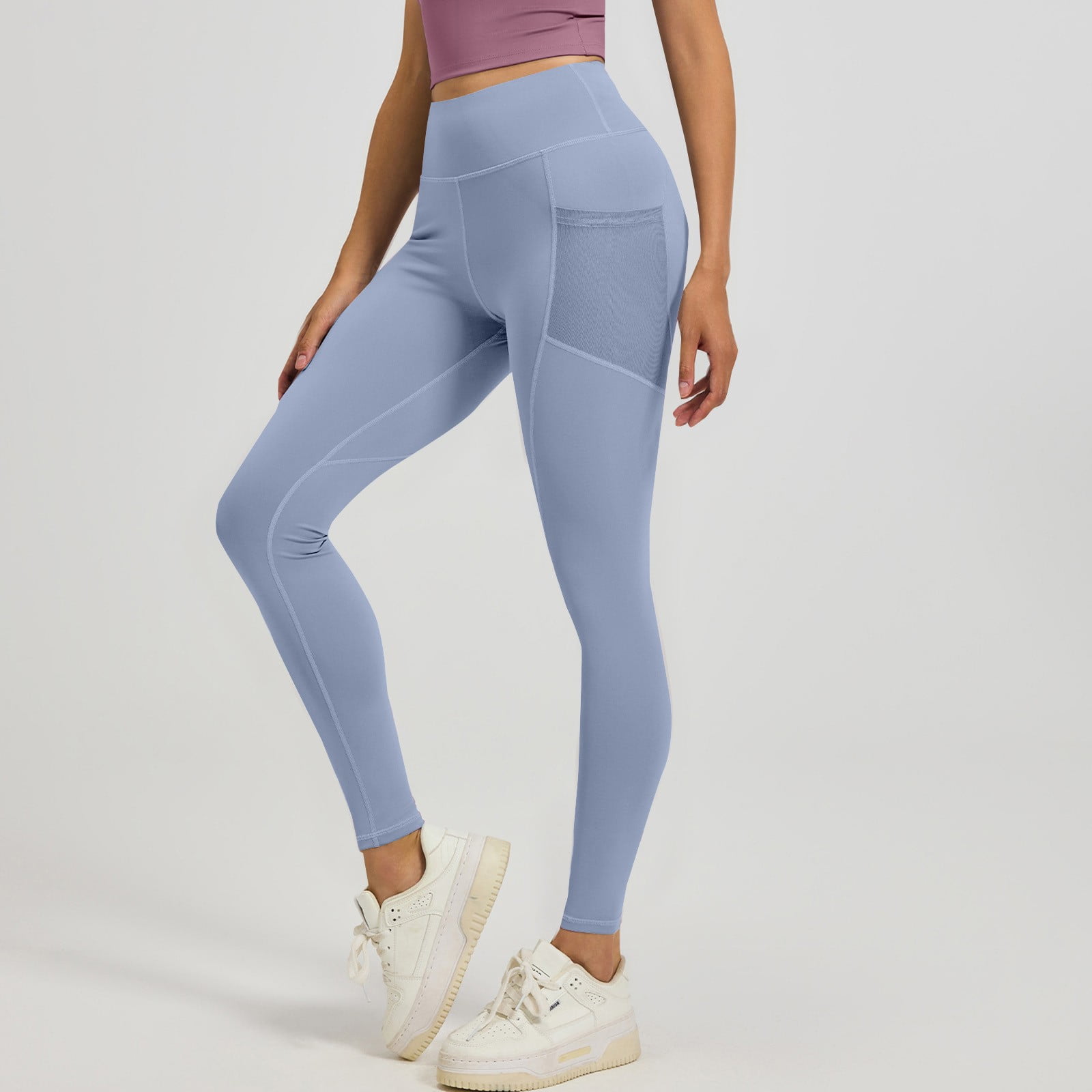 Women's High Waist Workout Leggings, Butt Lifting Yoga Pants with Side ...