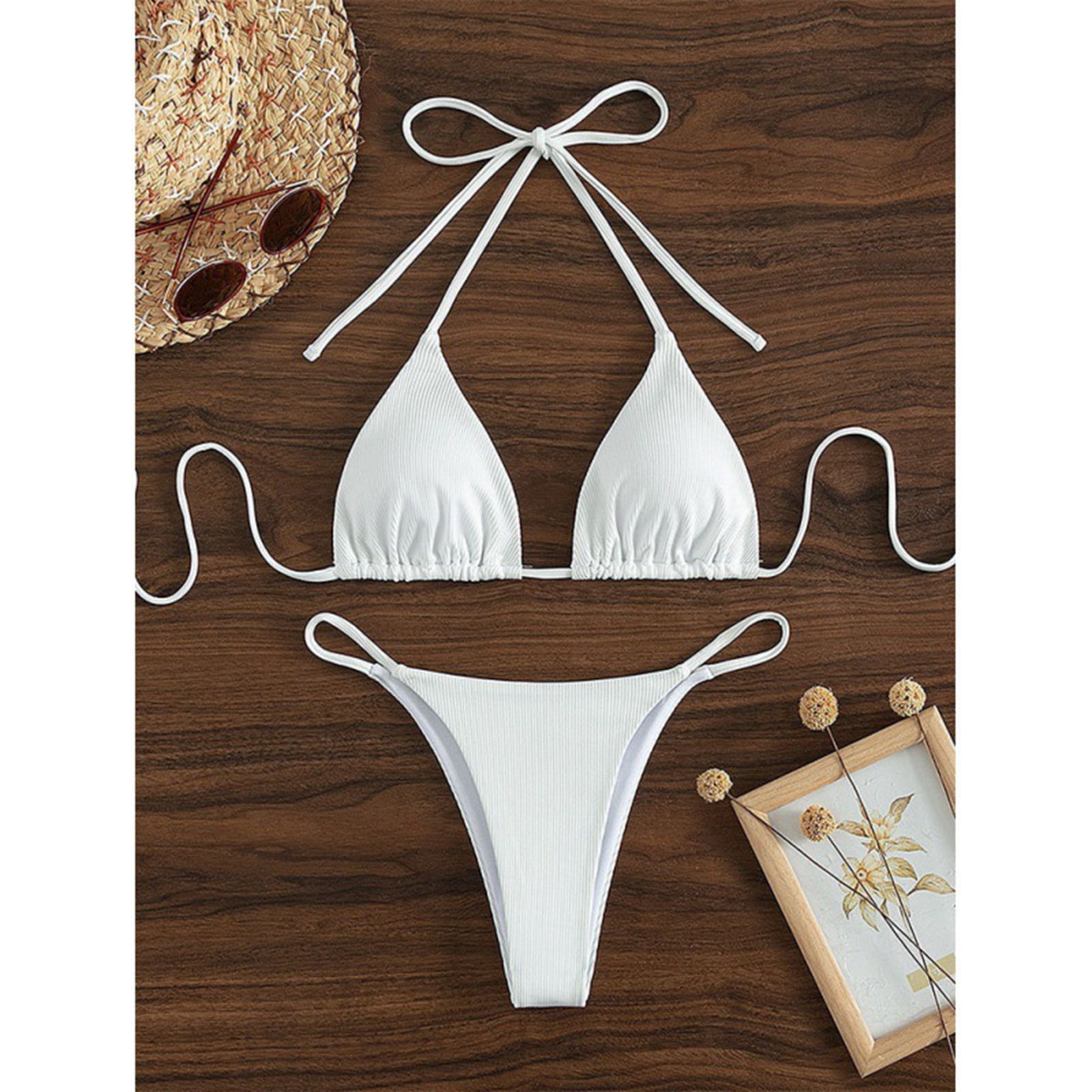 Women's High Waisted Bikini Sets Two Piece Swimsuit Knot Bathing Suit ...
