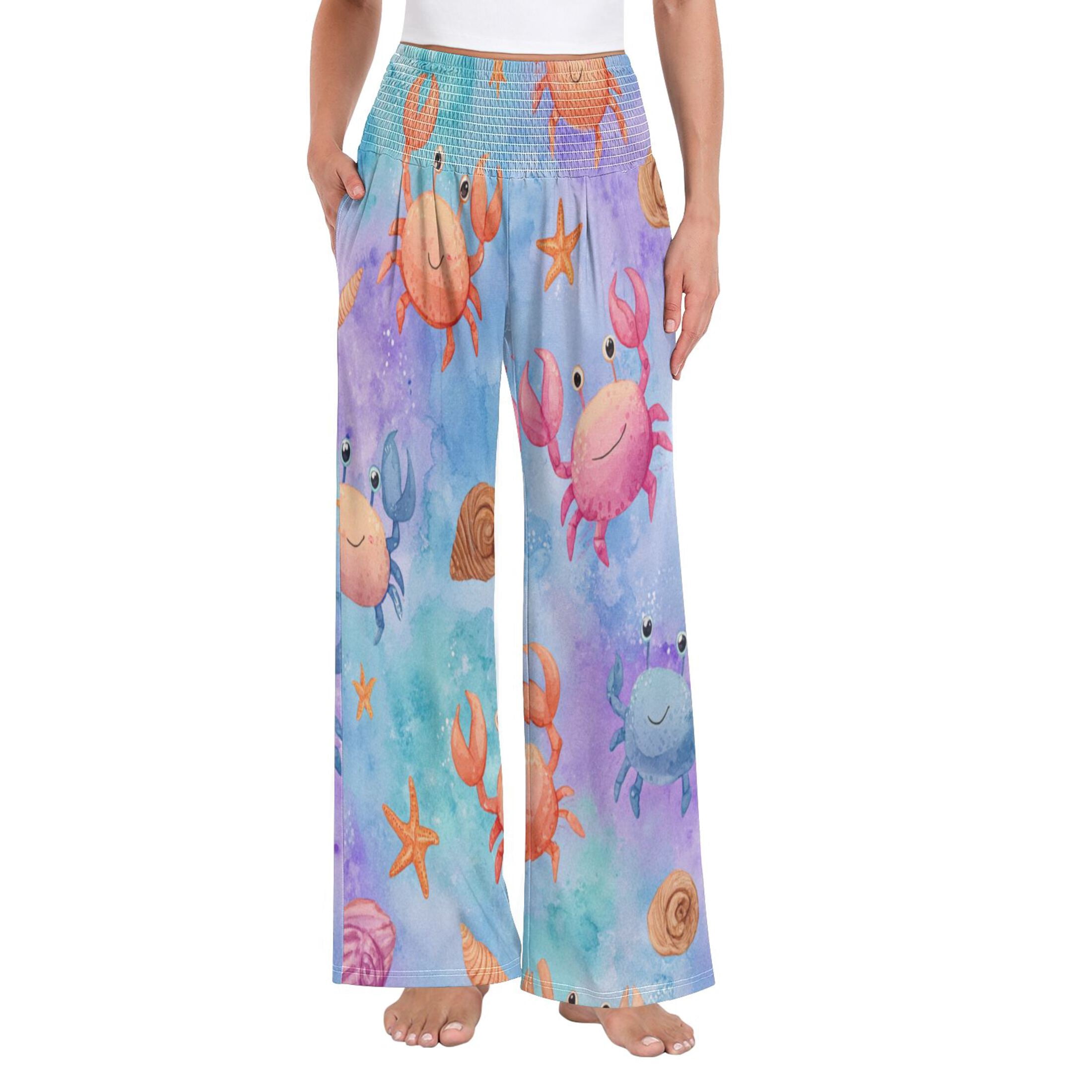 Women's High Waisted Wide Leg Pants Casual Summer Trousers with Pockets ...