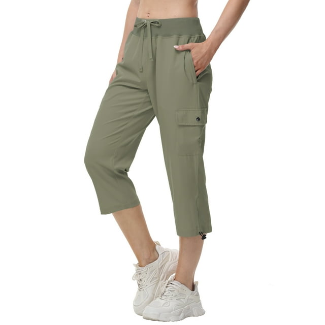 Yuyangdpb Womens Capris with Pockets Loose Fit Casual Outdoor Pants ...