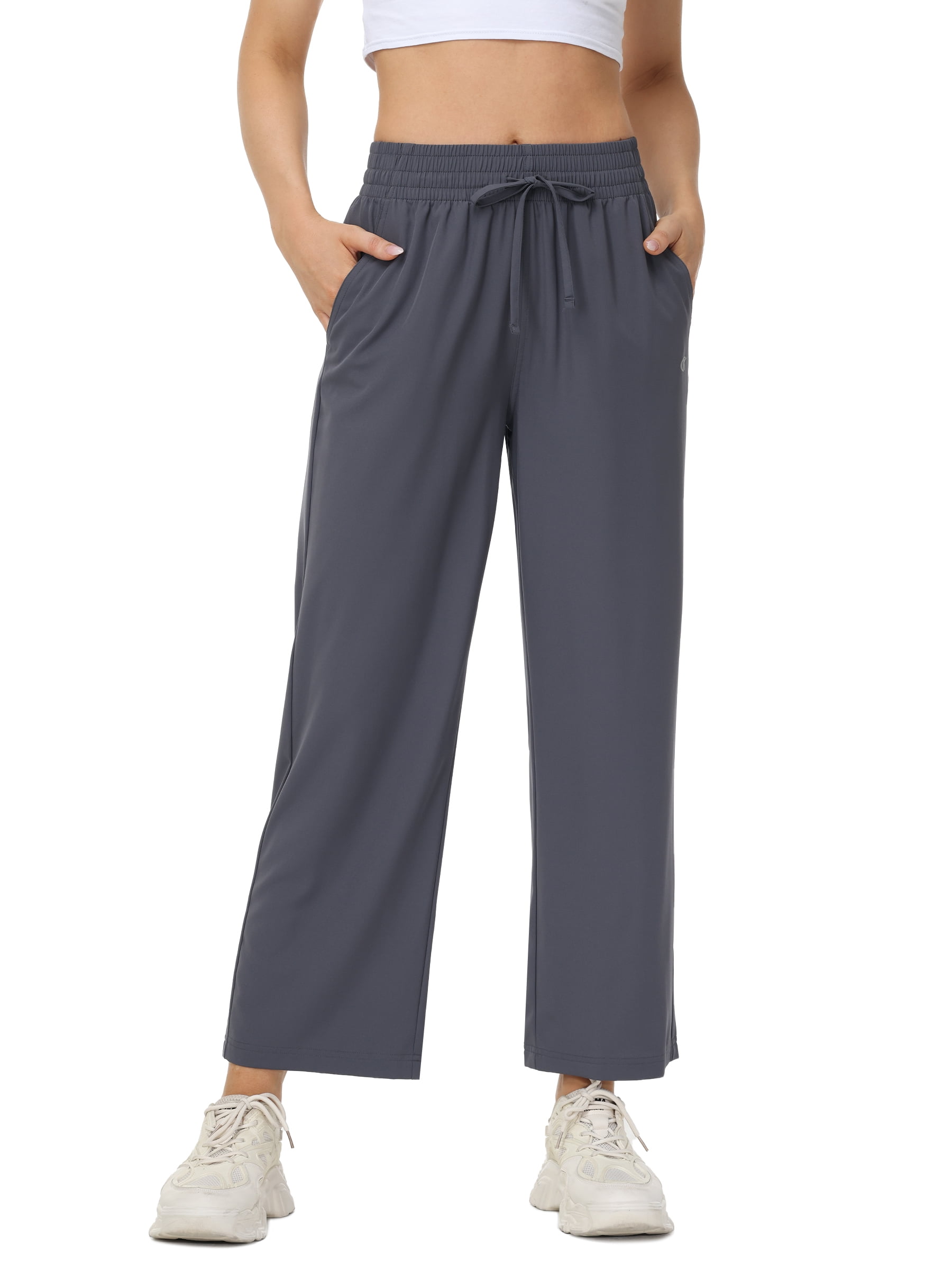Neiku Lightweight Wide Leg Pants for Women High Waisted Loose Casual ...