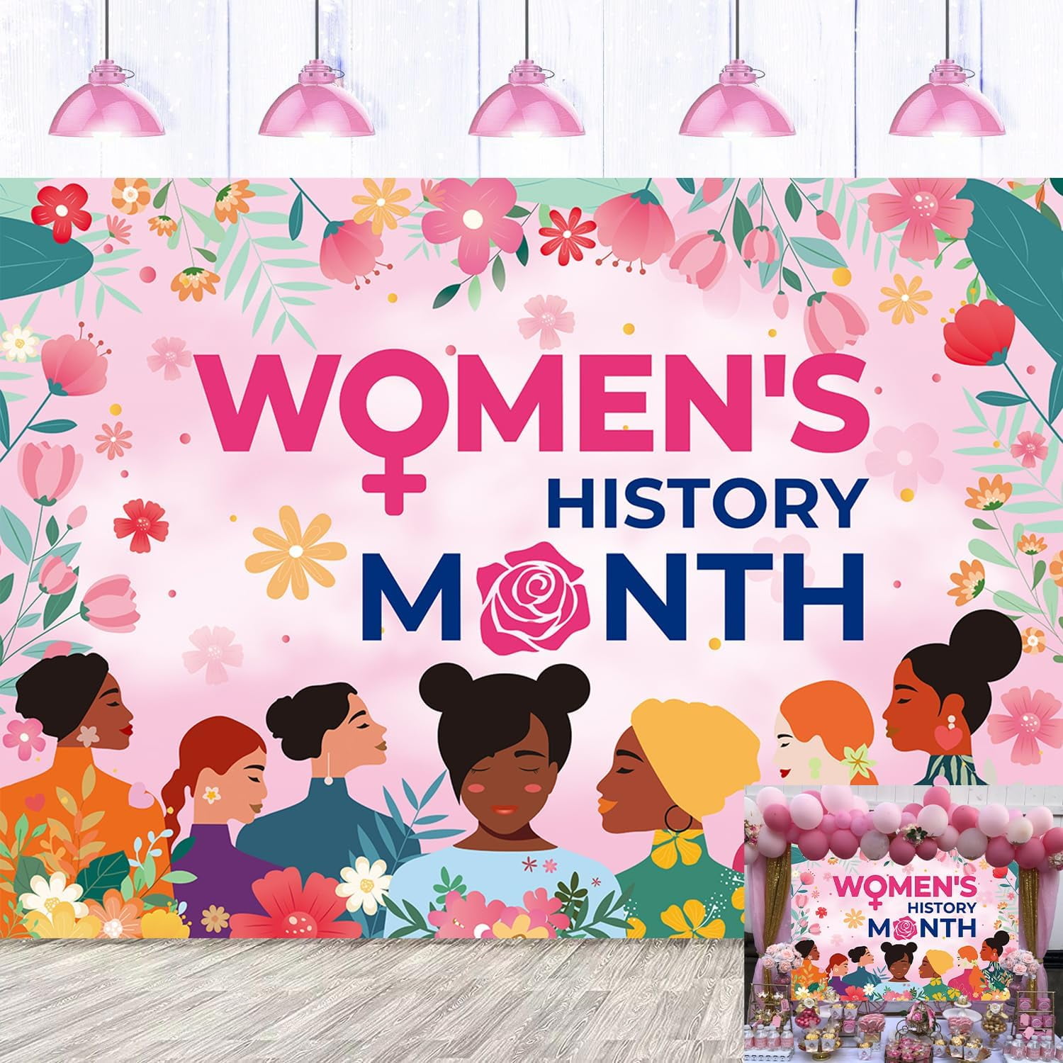 Women's History Month Backdrop National Womens Day Banner Decorations ...