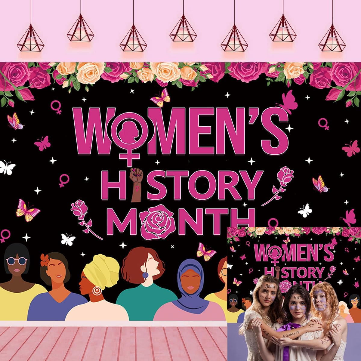 Women' s History Month Backdrop for Photography March National Womens ...