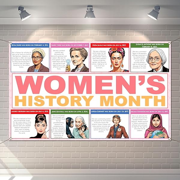 Women’s History Month Bulletin Board Decorations Photo Booth Backdrop ...