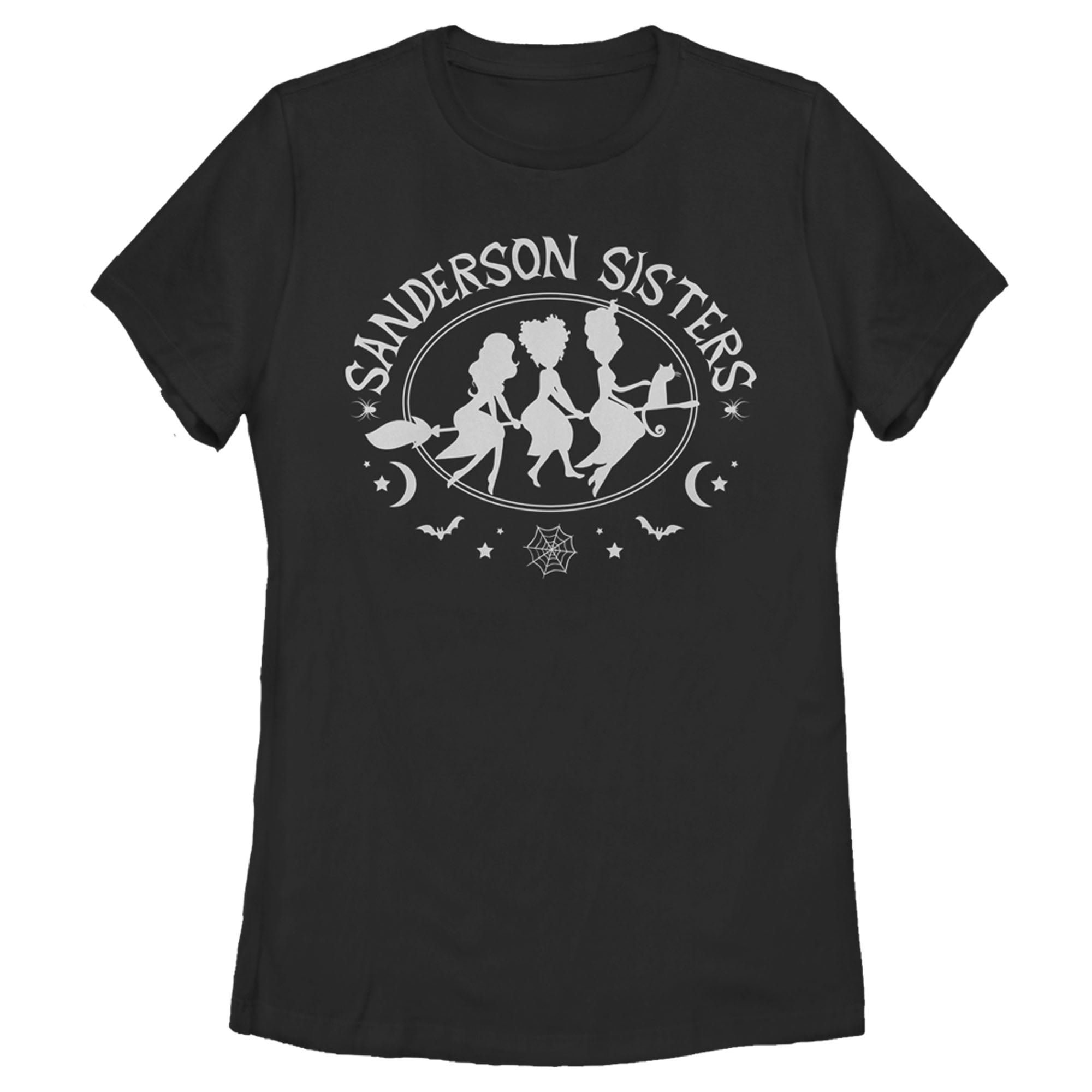 Women's Hocus Pocus Sanderson Sisters Witch Broom Graphic Tee Black X ...