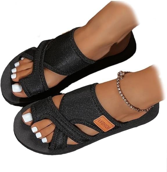 Women's Hollow Mesh Slide Sandals - Comfortable Orthopedic Arch Support ...