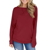 Women's Home Comfortable Fashion Round Neck Tops - Walmart.com
