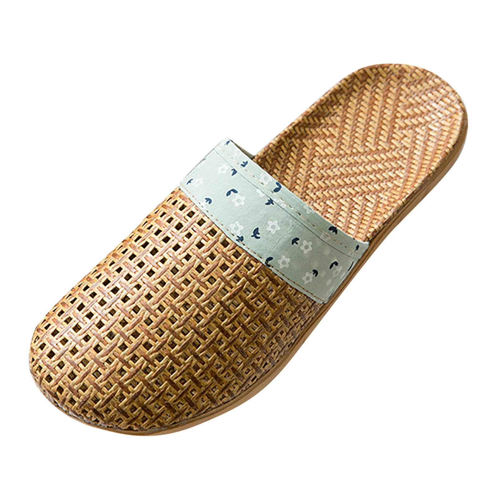 Women's Home Indoor Cover Toe Couples Home Linen Slippers Wood Floor ...