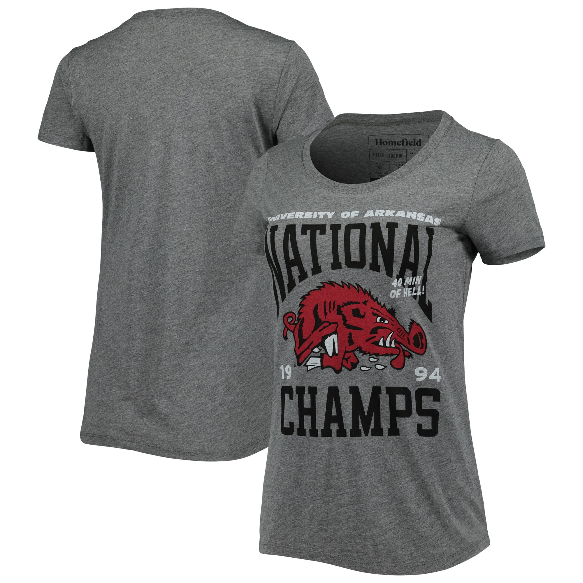 Women's Homefield Heathered Gray Arkansas Razorbacks Vintage 1994 ...