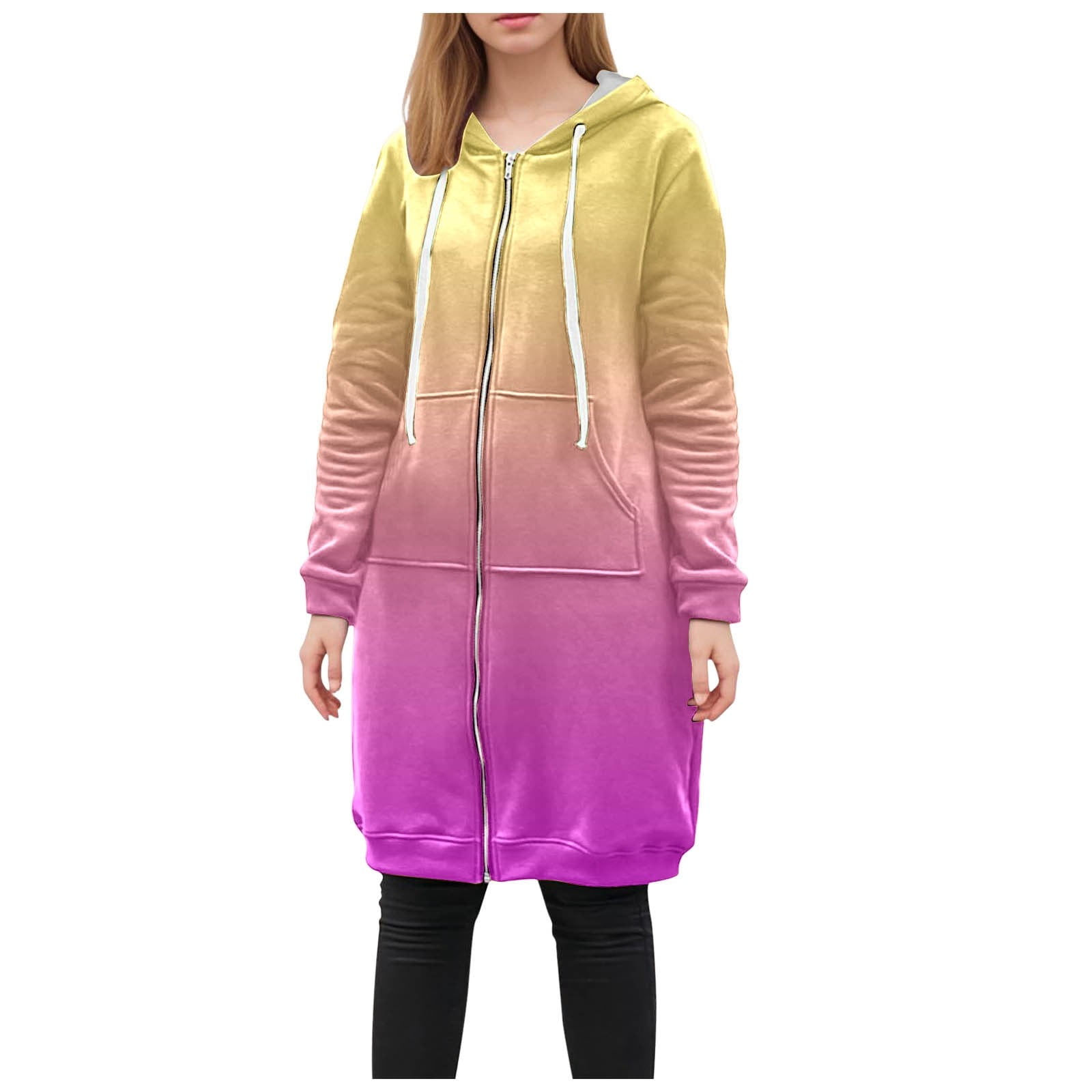 Women's Hooded Sweatshirt Coat Warm Winter Outwear Long Cardigan Jacket ...