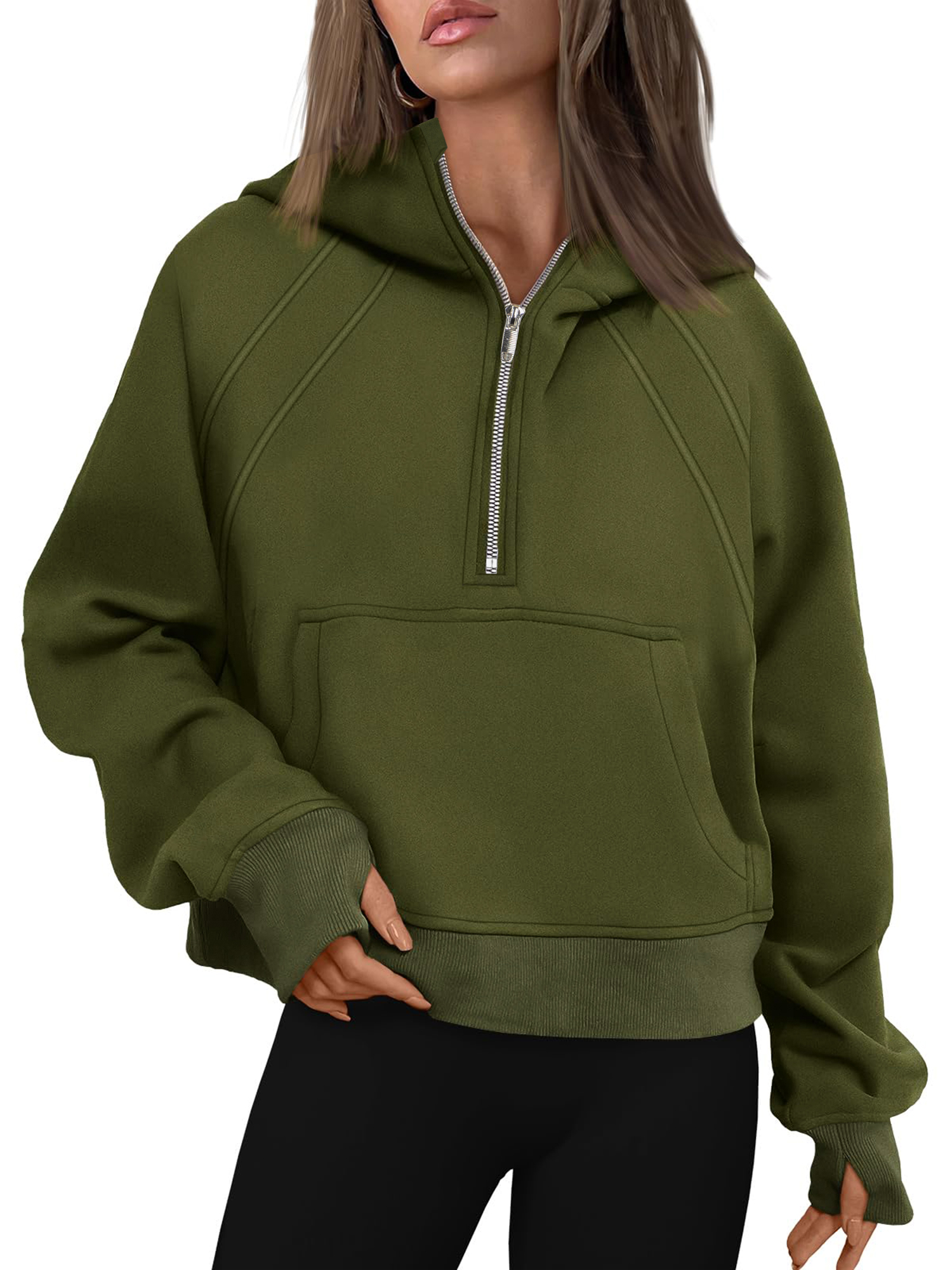 Women's Long Sleeve Hooded Fleece Hoodies Warm Zipper Pullover ...