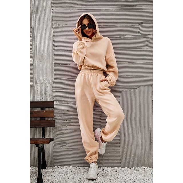 Womens Hoodie Tracksuit Long Sleeve Sweatshirt Fleece Lined Jogger
